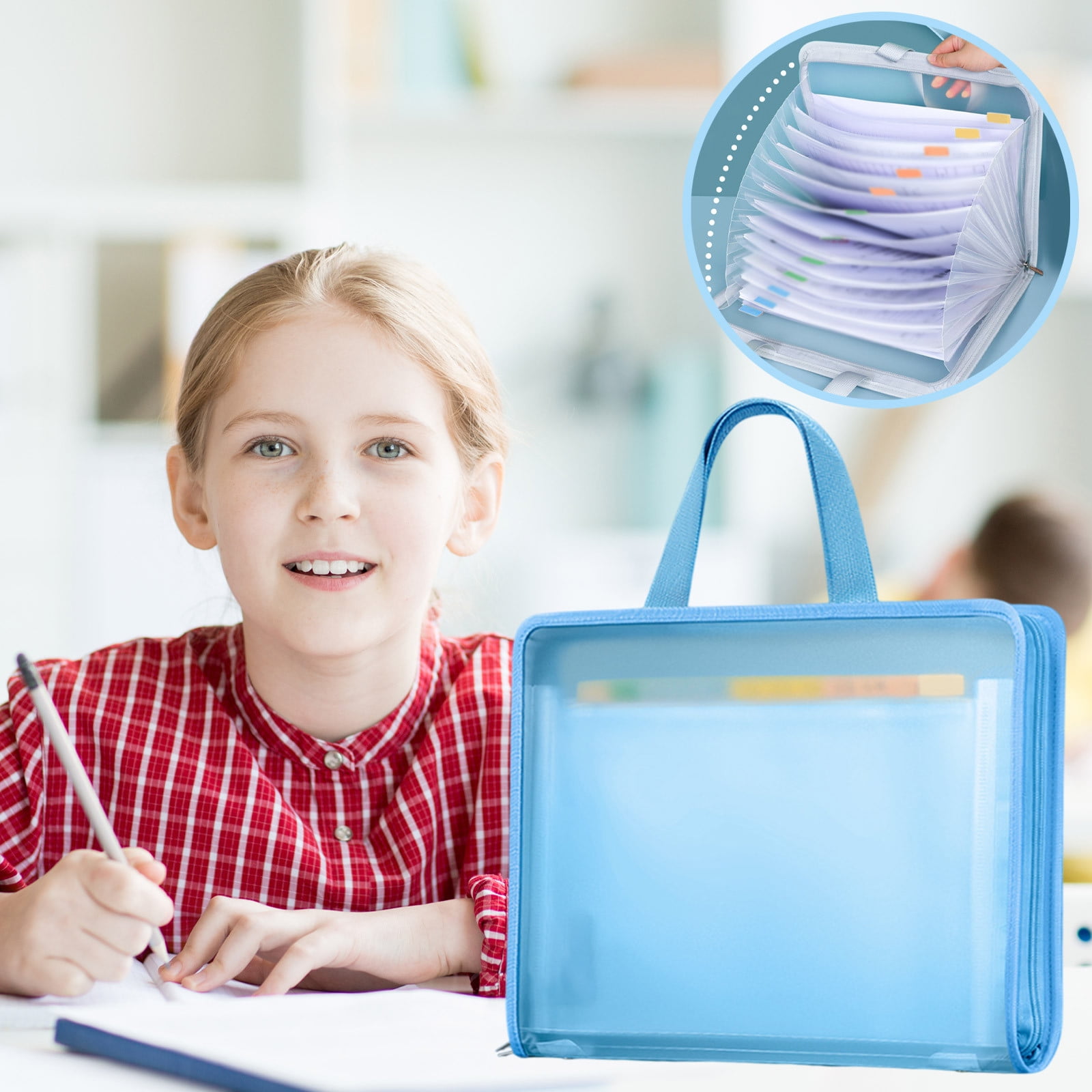 XYRSRUW Large Capacity File Organizer Bag, Transparent Handheld ...