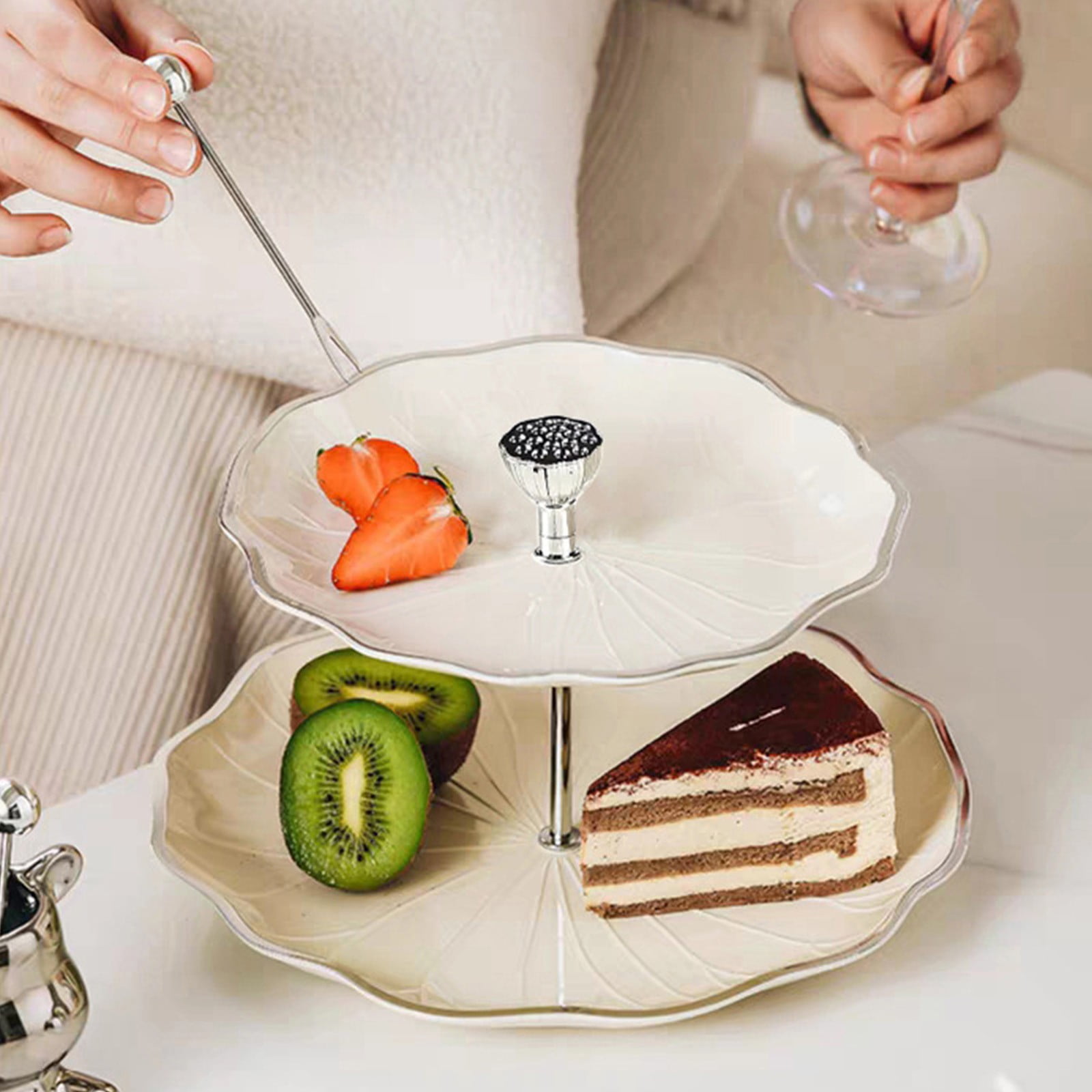 XYRSRUW Multi-Layer Fruit Tray, Tiered Snack Plate, Coffee Table ...