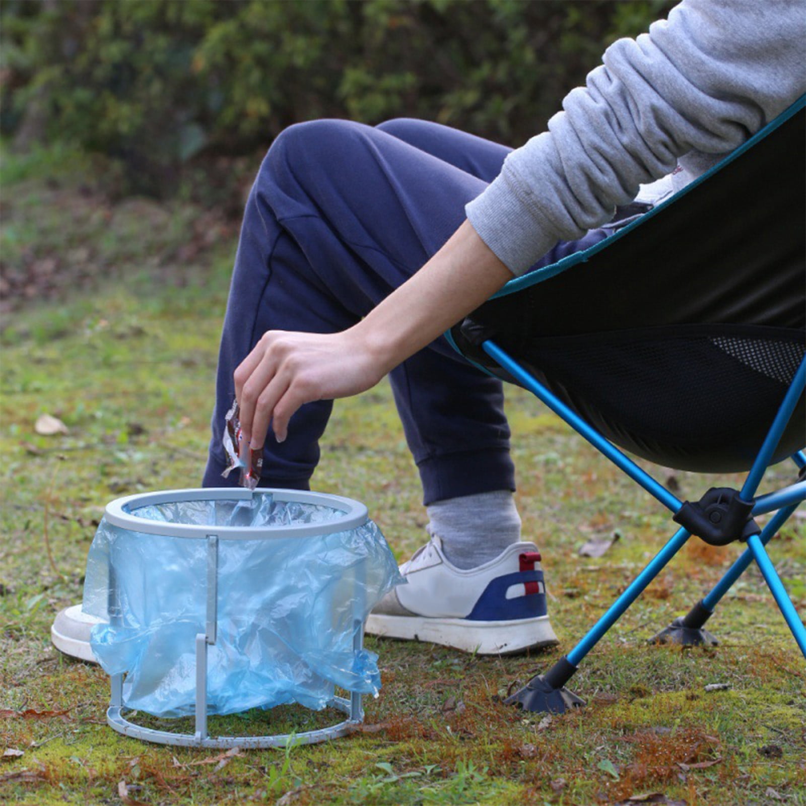 XYRSRUW Portable Trash Can, Foldable Plastic Waste Basket, Camping ...