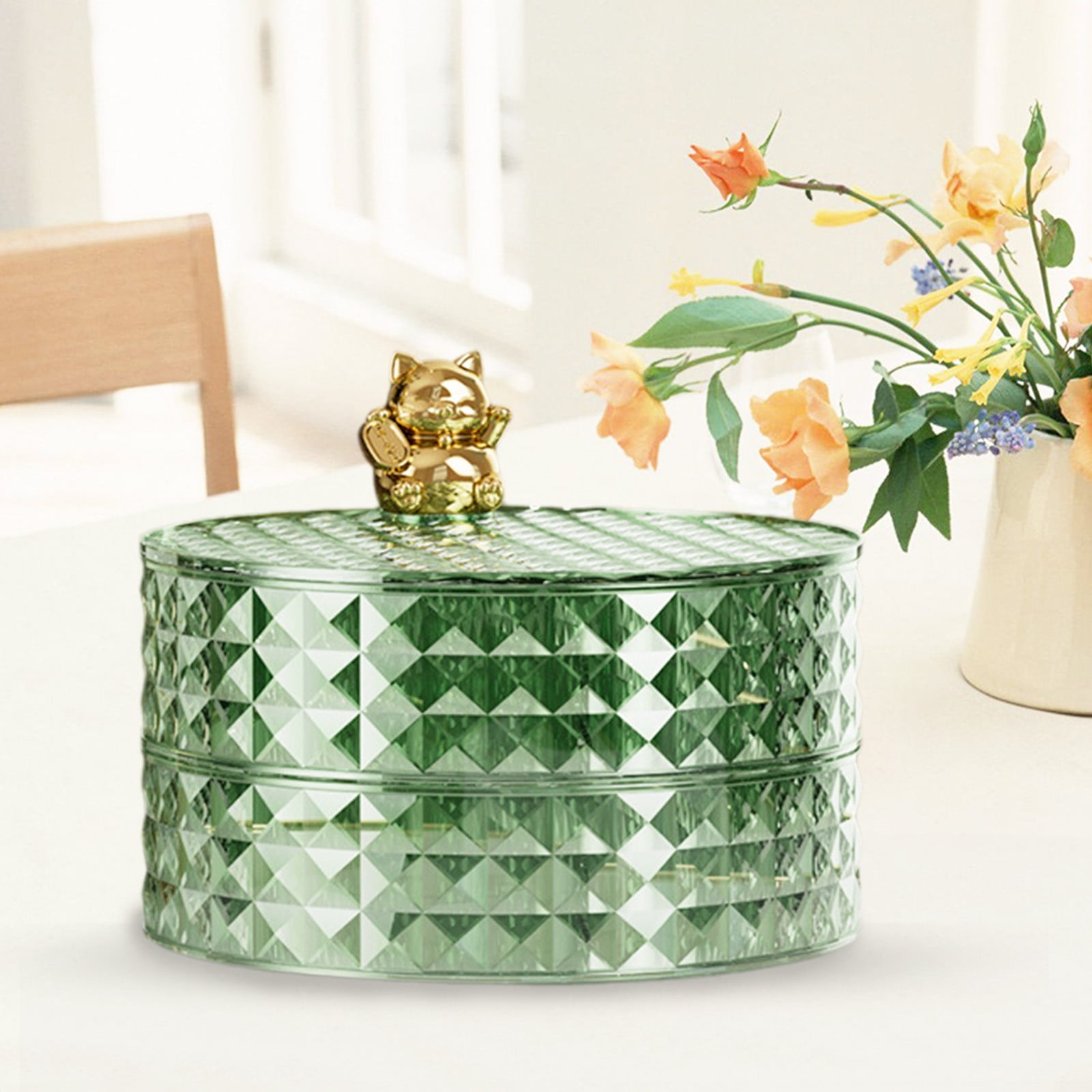 XYRSRUW Rotating Fruit Box, Multi-Layer Snack Storage Tray, Transparent ...