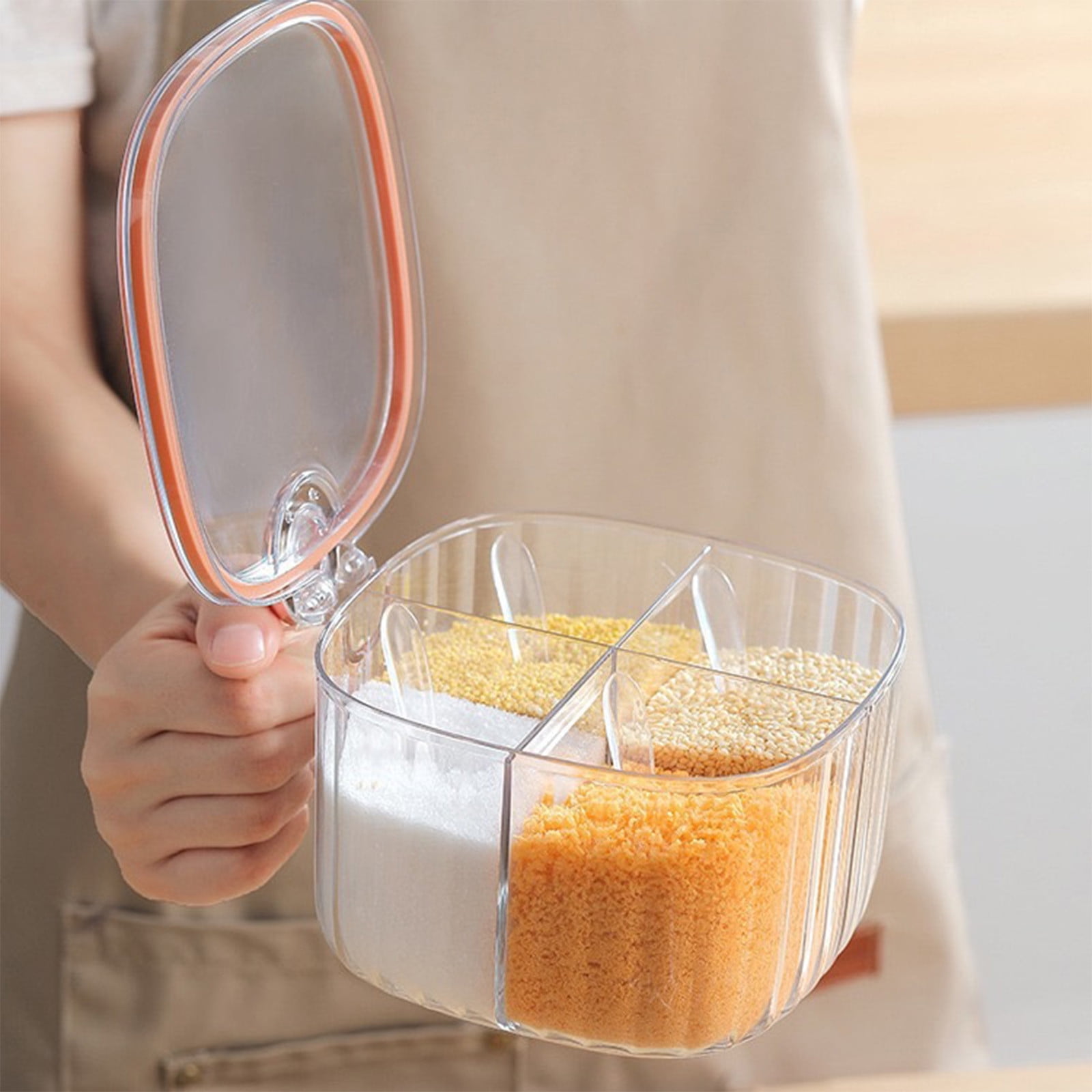 XYRSRUW Seasoning Box, Multi-Compartment Spice Container, Transparent ...