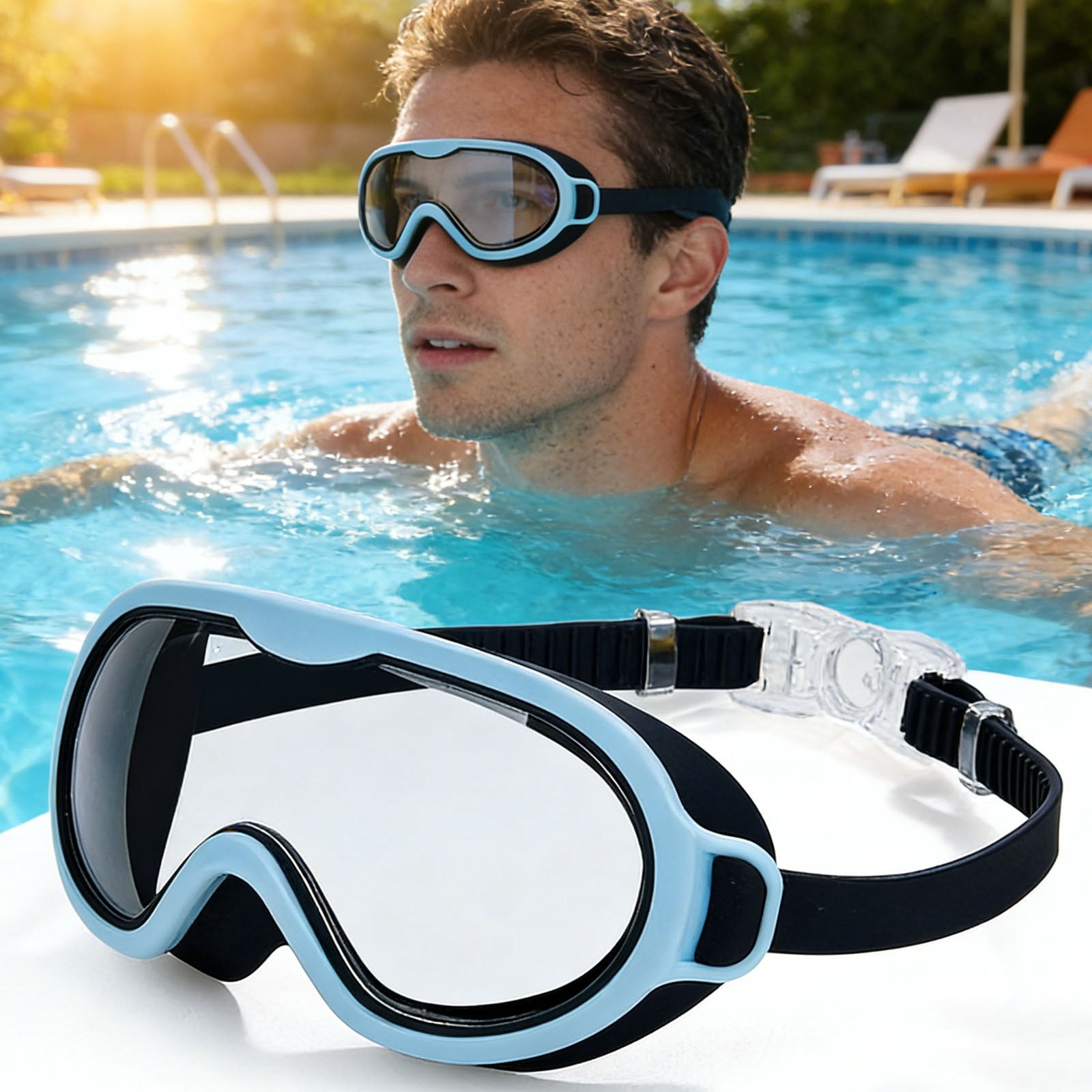 XYRSRUW Swim Goggles, Waterproof Adjustable Swim Mask with Anti-Fog ...