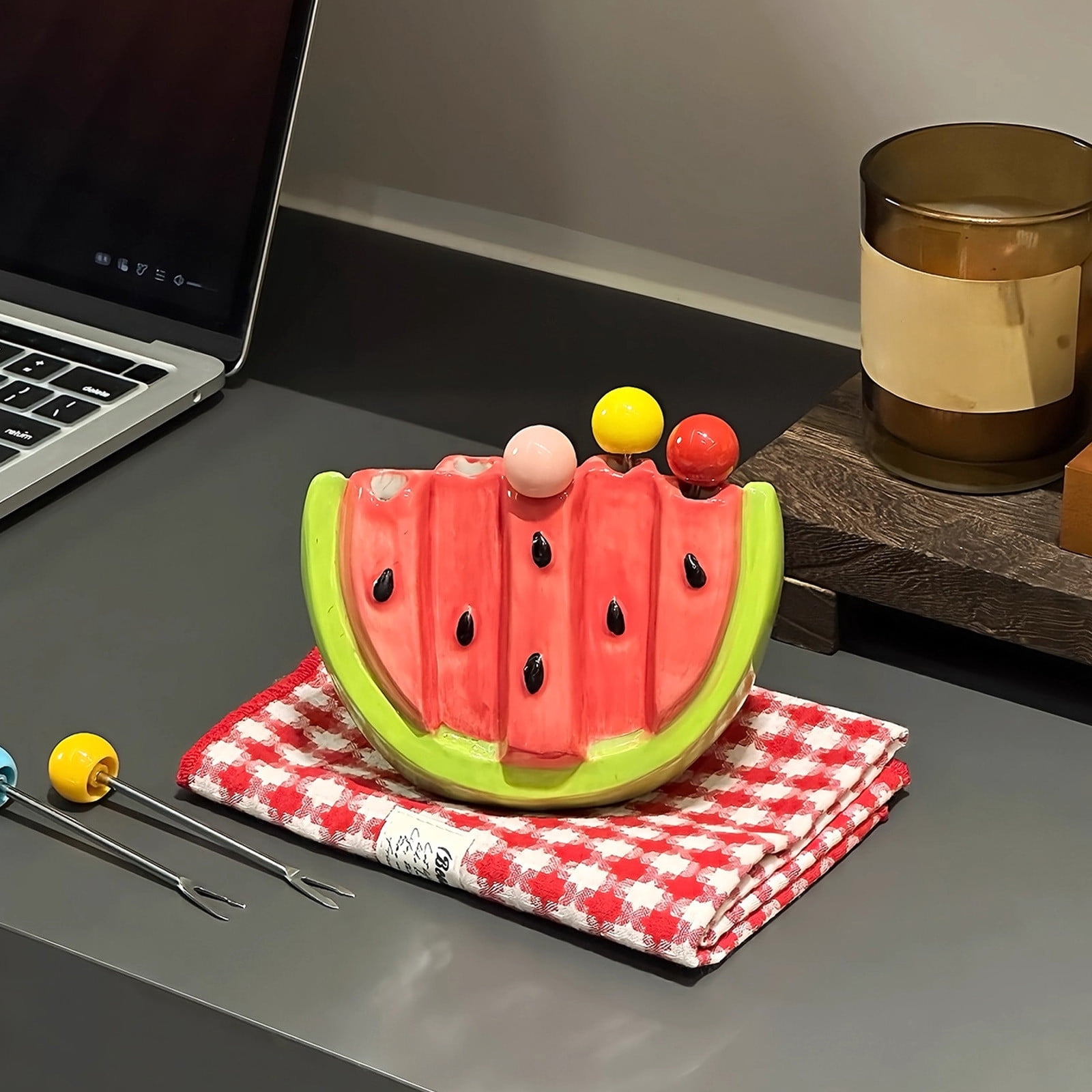XYRSRUW Watermelon Fruit Fork, Stainless Steel Dessert Fork for Kids ...