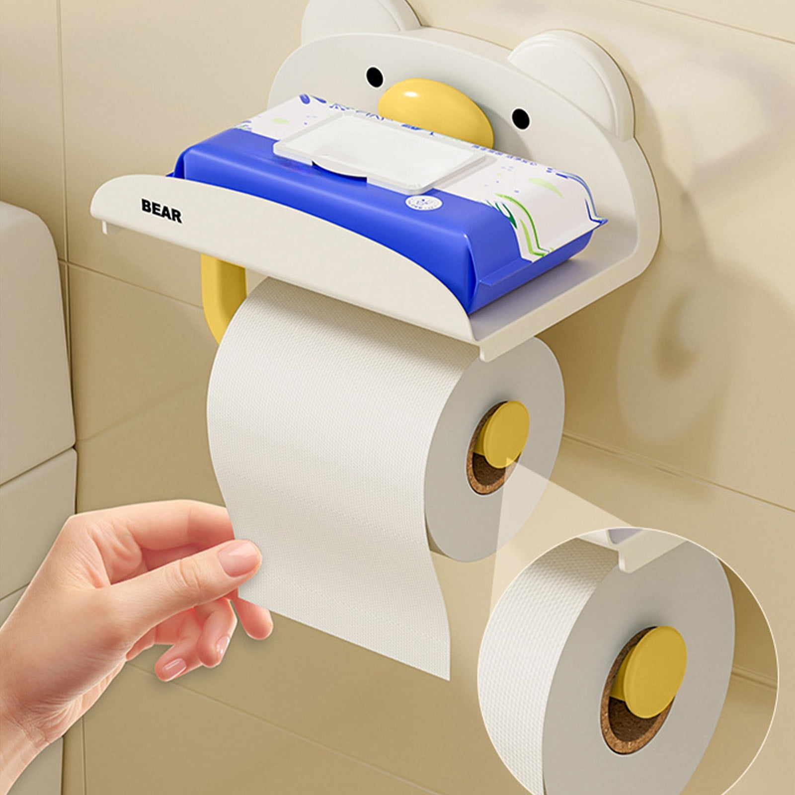 XYRSRUW Wet Tissue Storage Box, Wall Mounted Toilet Paper Rack, No ...