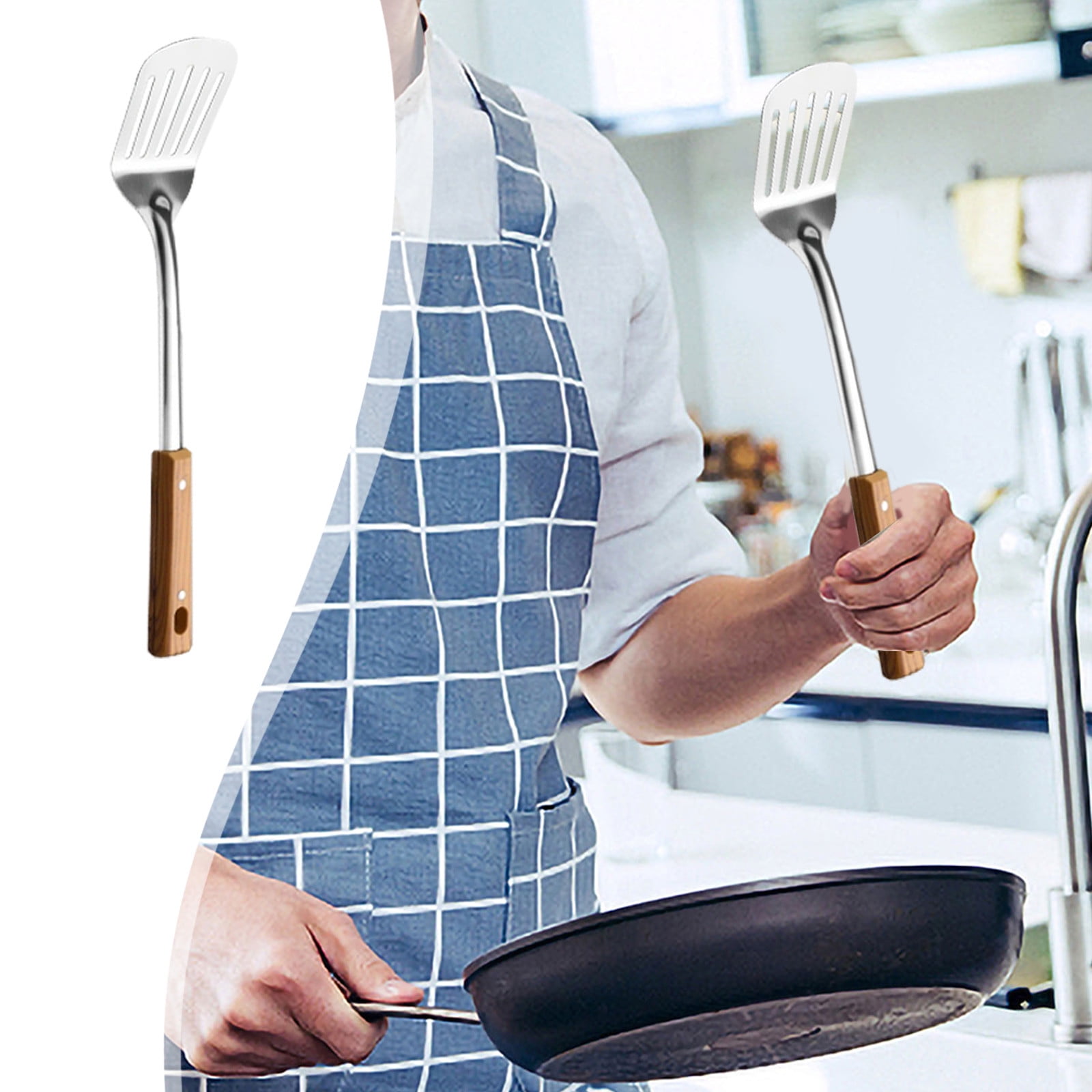 XYRSRUW Wok Spatula, Heavy-Duty Frying Turner with Extra Long Handle, Stainless Steel Cooking ...