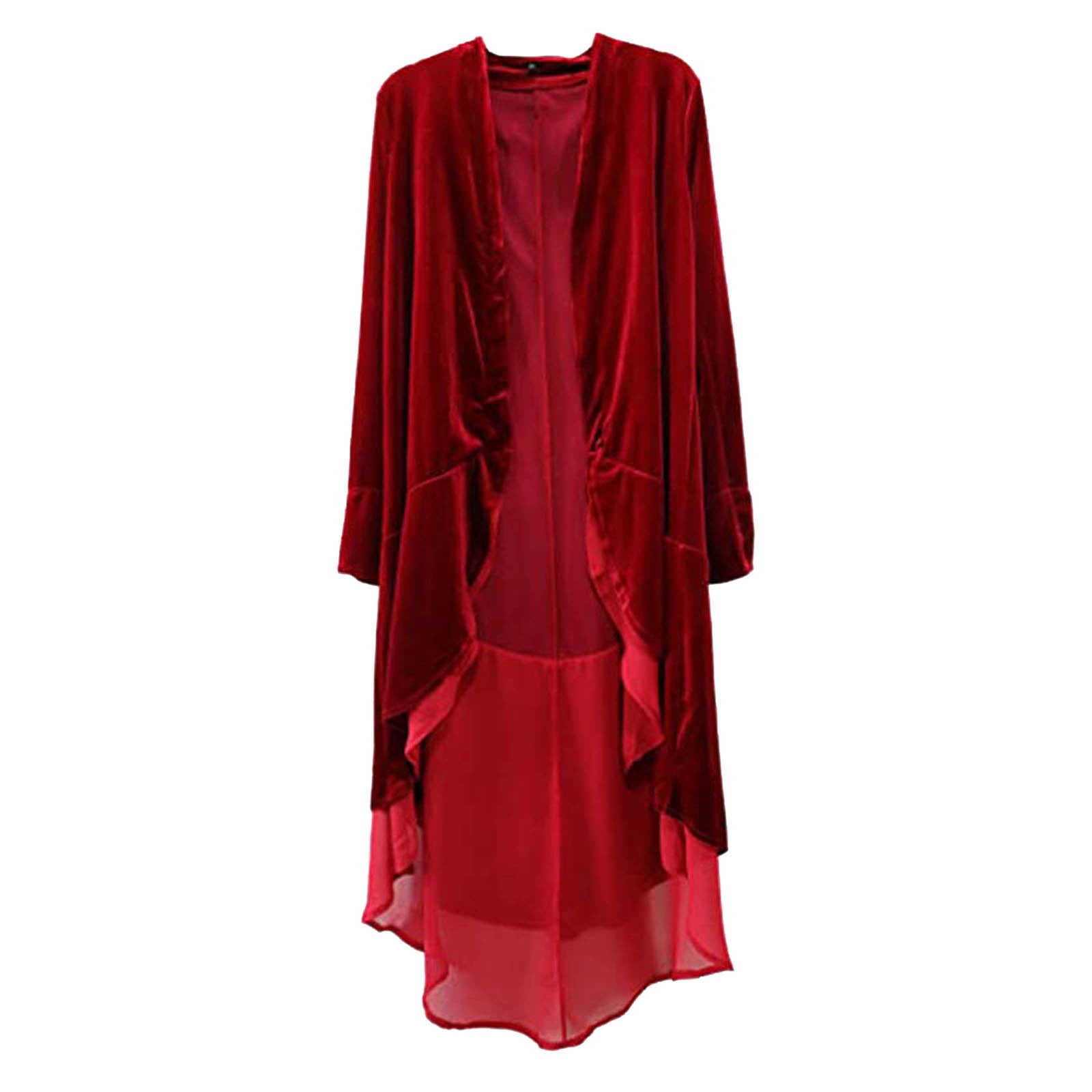 XYSCPDA Women's Christmas Retro Chic Cardigan Long Sleeved Velvet Cape ...
