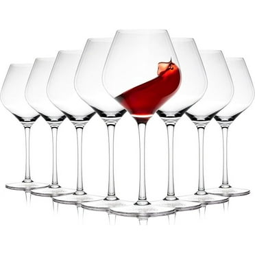 Elixir Glassware Modern Red Wine Glasses Set of 4 - Hand Blown Crystal Wine Glasses - Unique ...