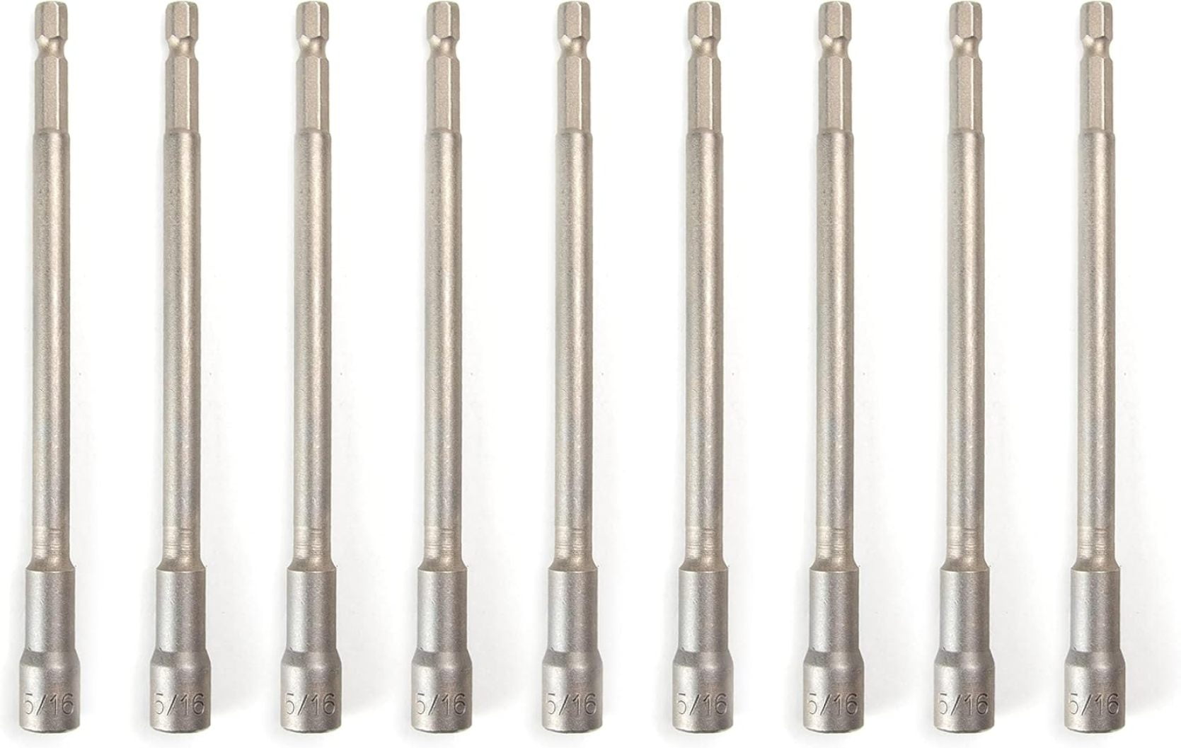 XYSP 10pc 5/16" inch SAE 6" Extra Long Hex Shank Quick Magnetic Nut ...