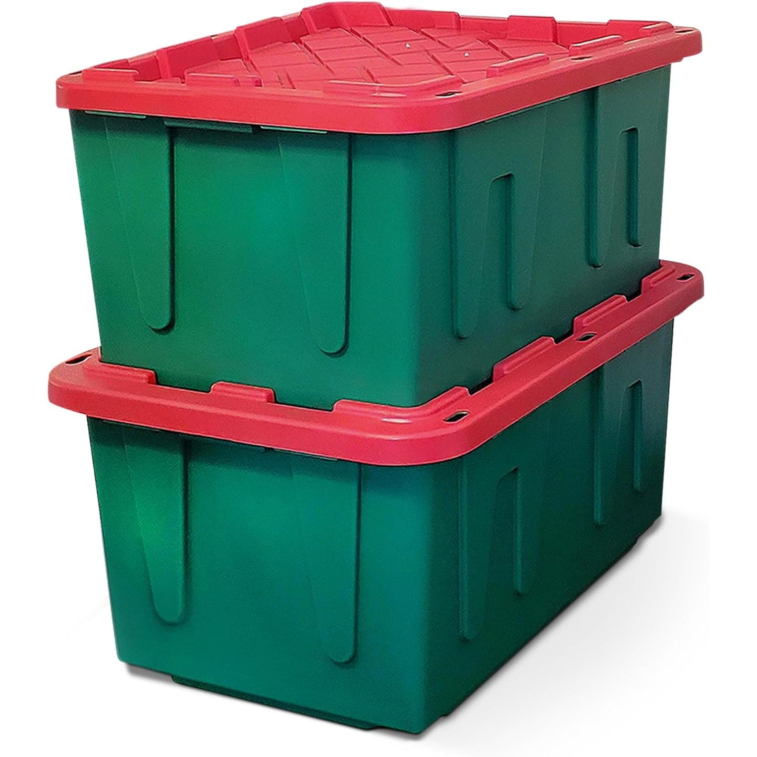 XYSP 2-Pack Durabilt, Heavy Duty Plastic Storage Bins with Lids, 27 ...