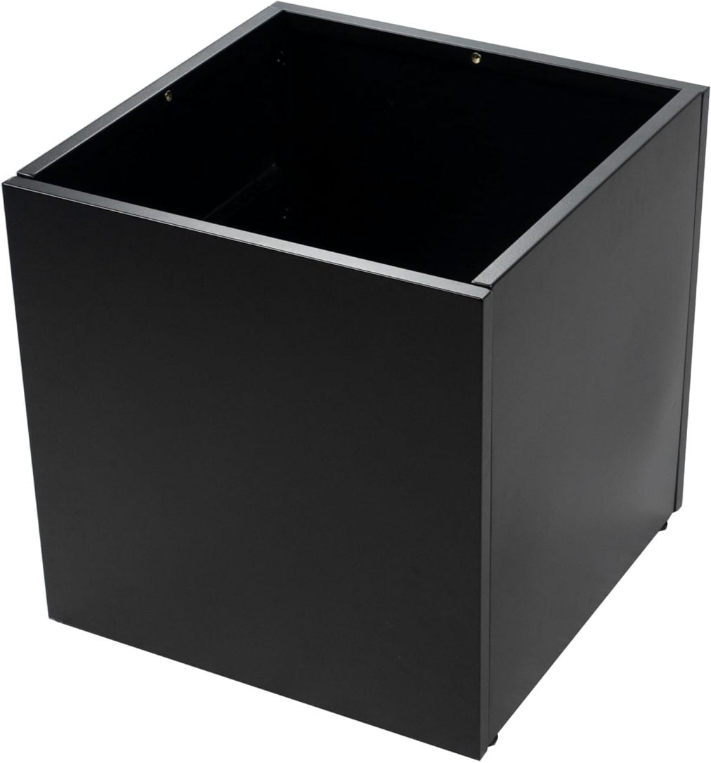 XYSP 20''Cube Metal Planter Steel Planter Box Black Steel Flower Pot ...