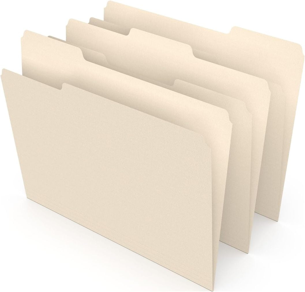 XYSP File Folders, 1/3-Cut Tab, Assorted Position, Letter Size, Perfect ...