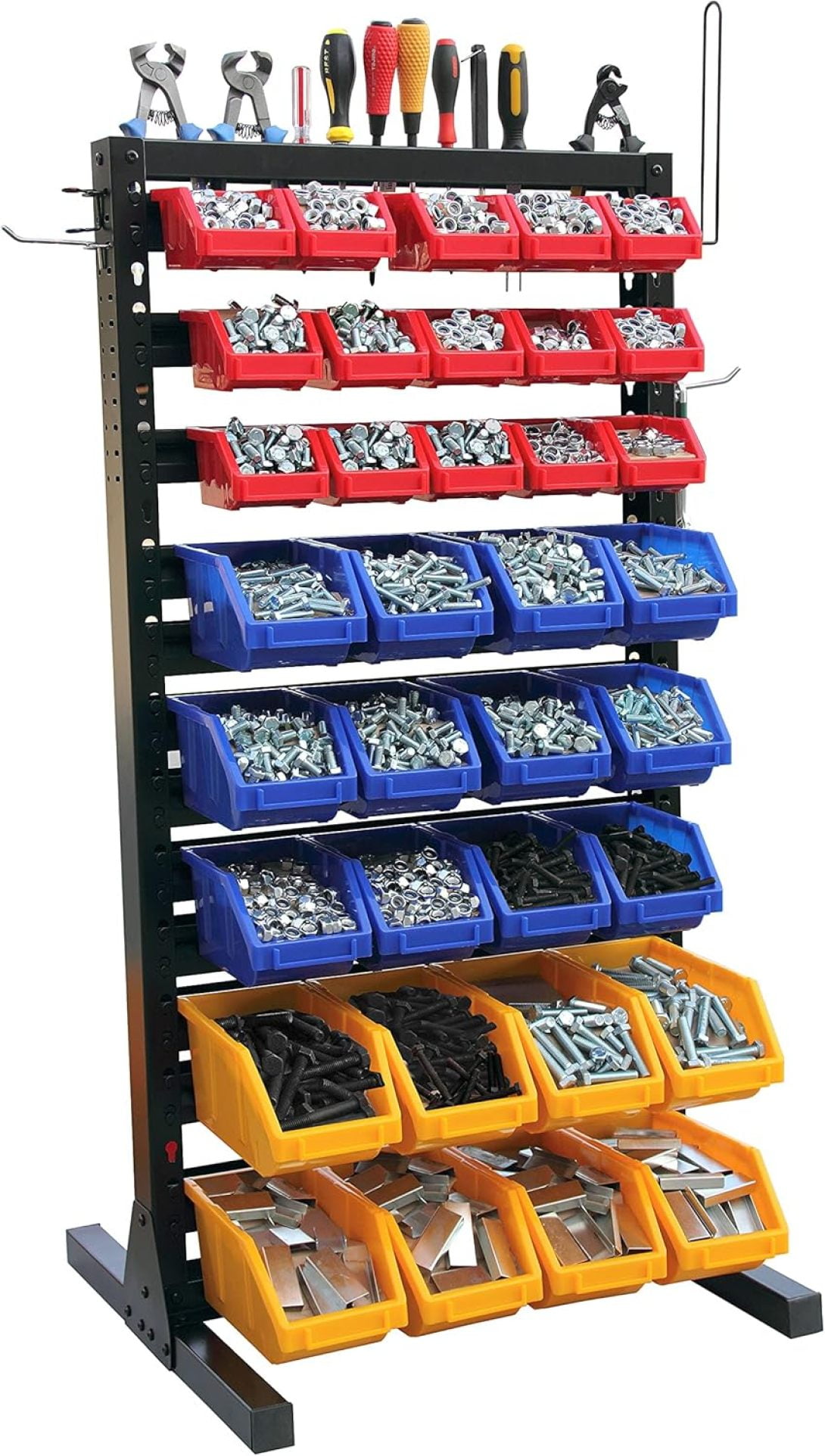 XYSP Hanging Bin Rack Storage System Heavy Duty Steel Rack Organizer ...