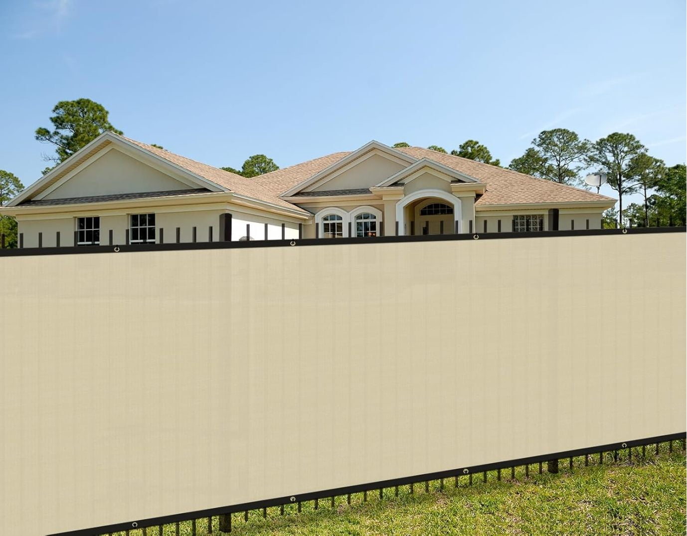 XYSP Privacy Fence Screen 6FT: 6'x50' Privacy Fence with Zipties Beige ...