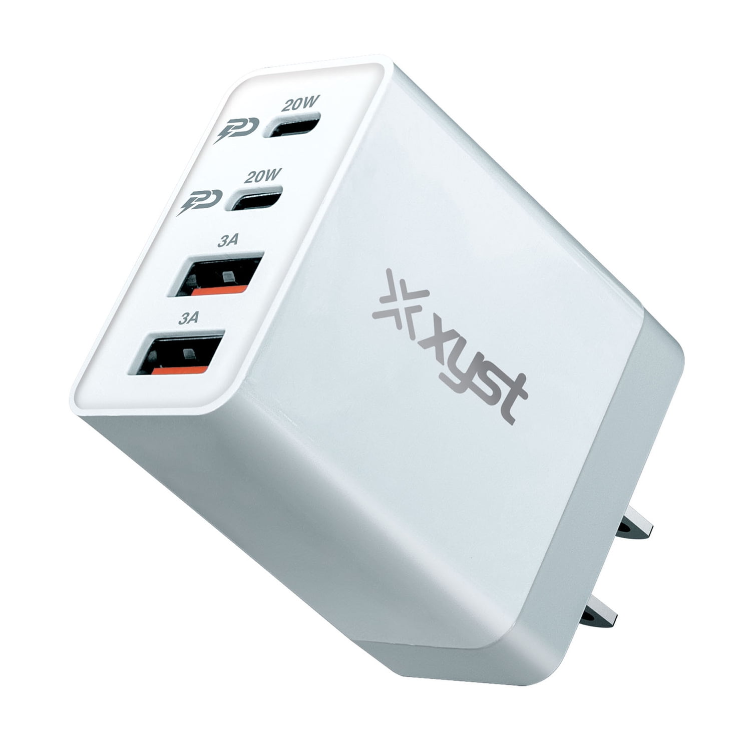 XYST 35-Watt 4-Port USB-A and USB-C Wall Charger, XYS-3142CUACWT ...