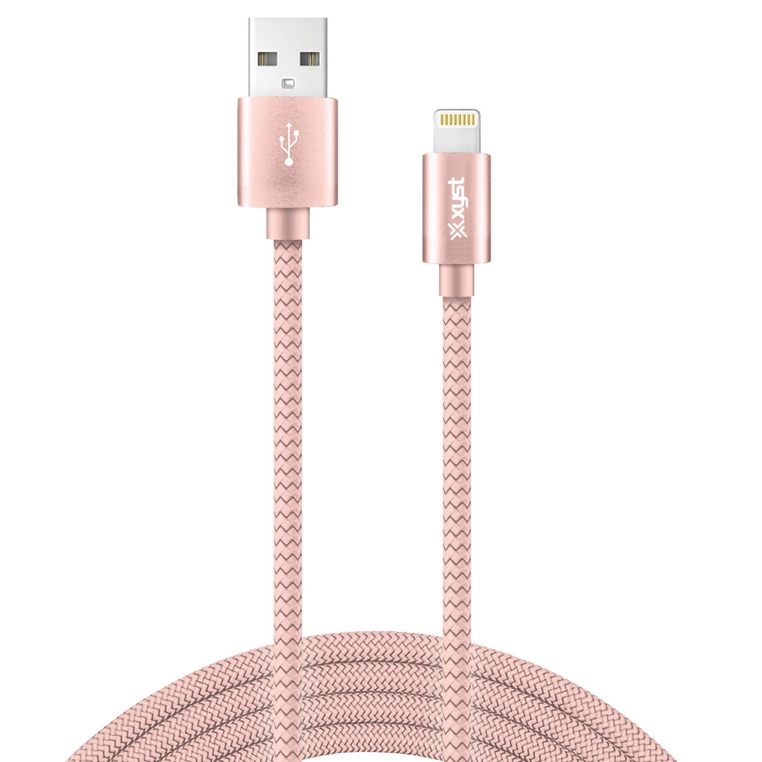 XYST XYS-L10704B Charge and Sync USB to Lightning Braided Cable, 10 ft ...