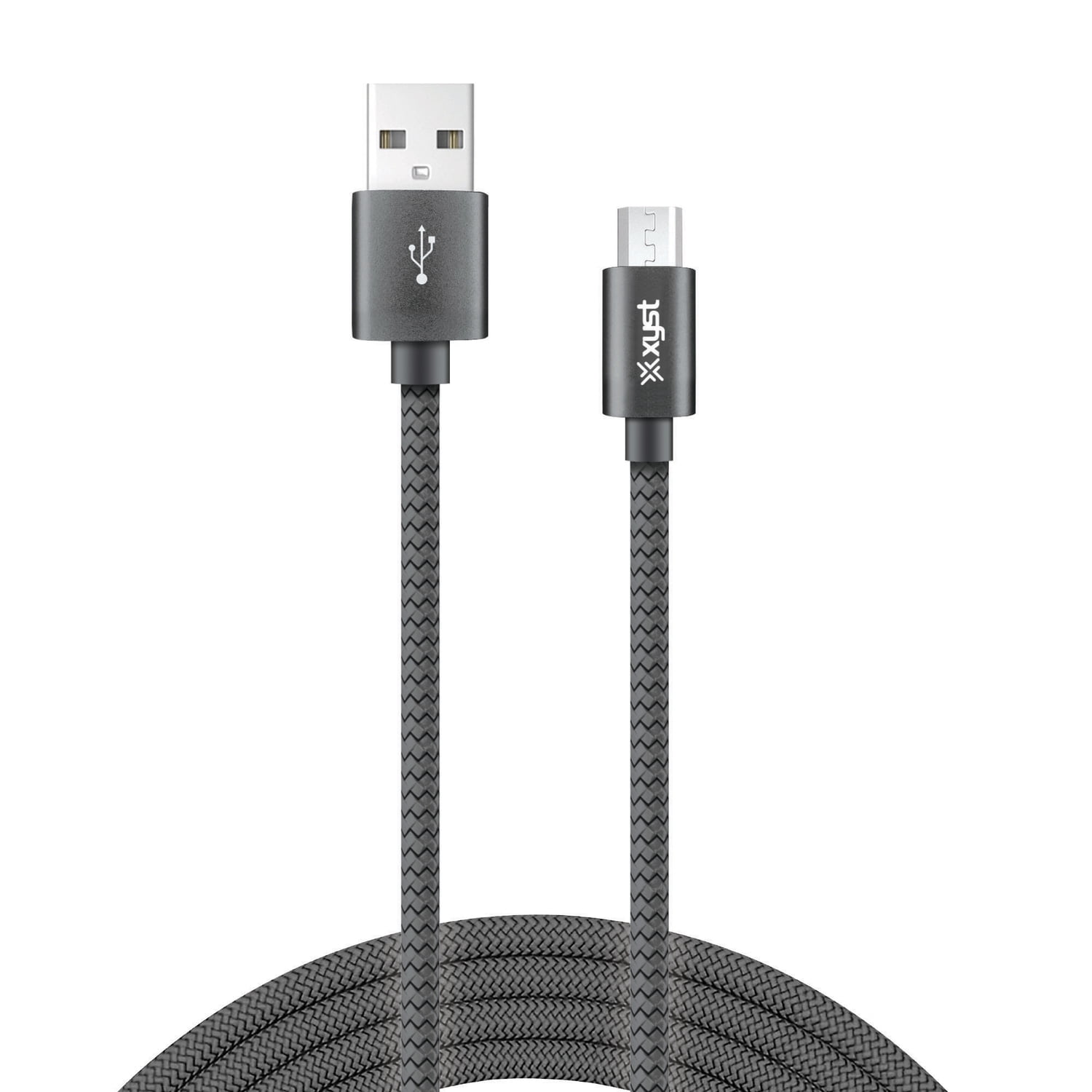 XYST XYS-M10204B Charge and Sync USB to Micro USB Braided Cable, 10 ft ...