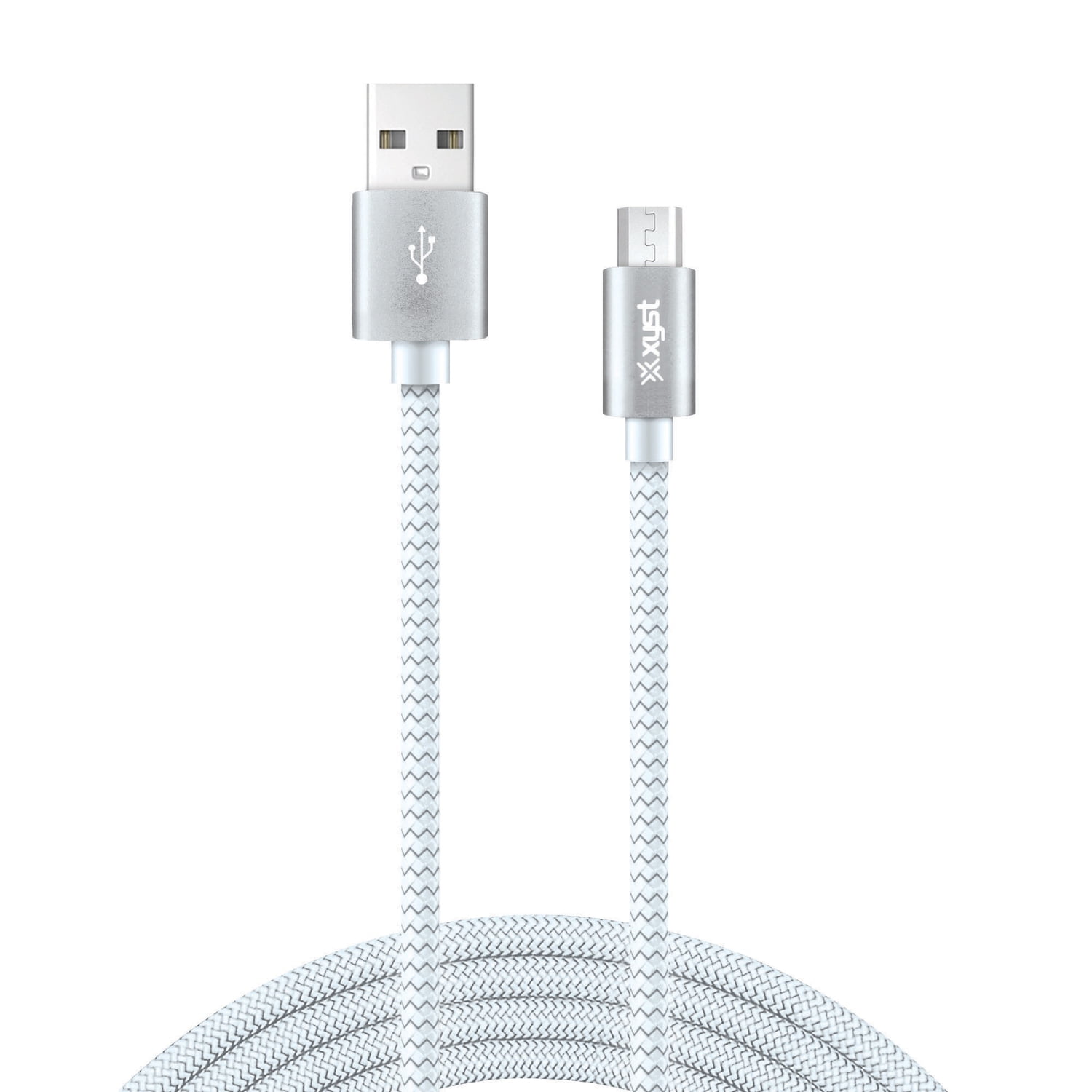 XYST XYS-M10604B Charge and Sync USB to Micro USB Braided Cable, 10 Ft ...