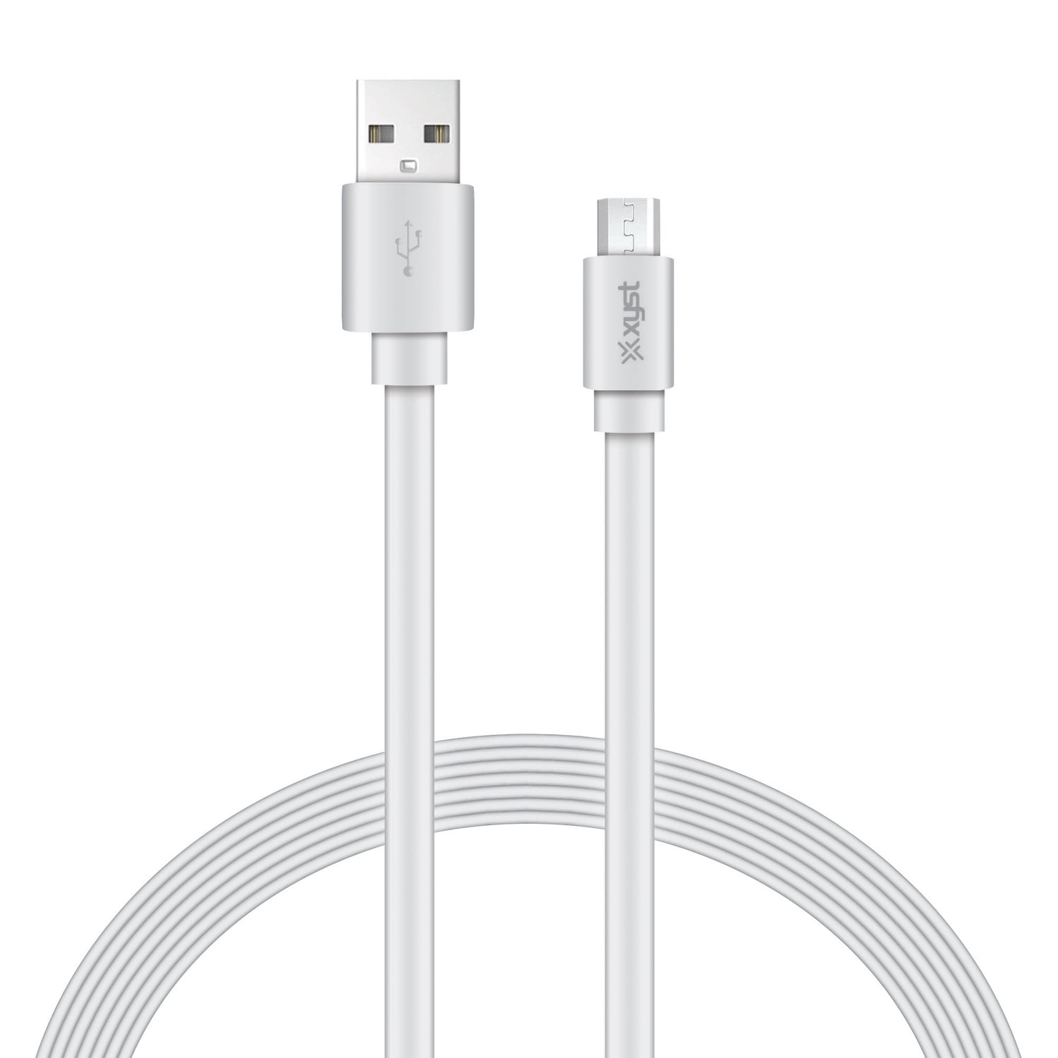 XYST XYS-M4604F Charge and Sync USB to Micro USB Flat Cable, 4 ft ...
