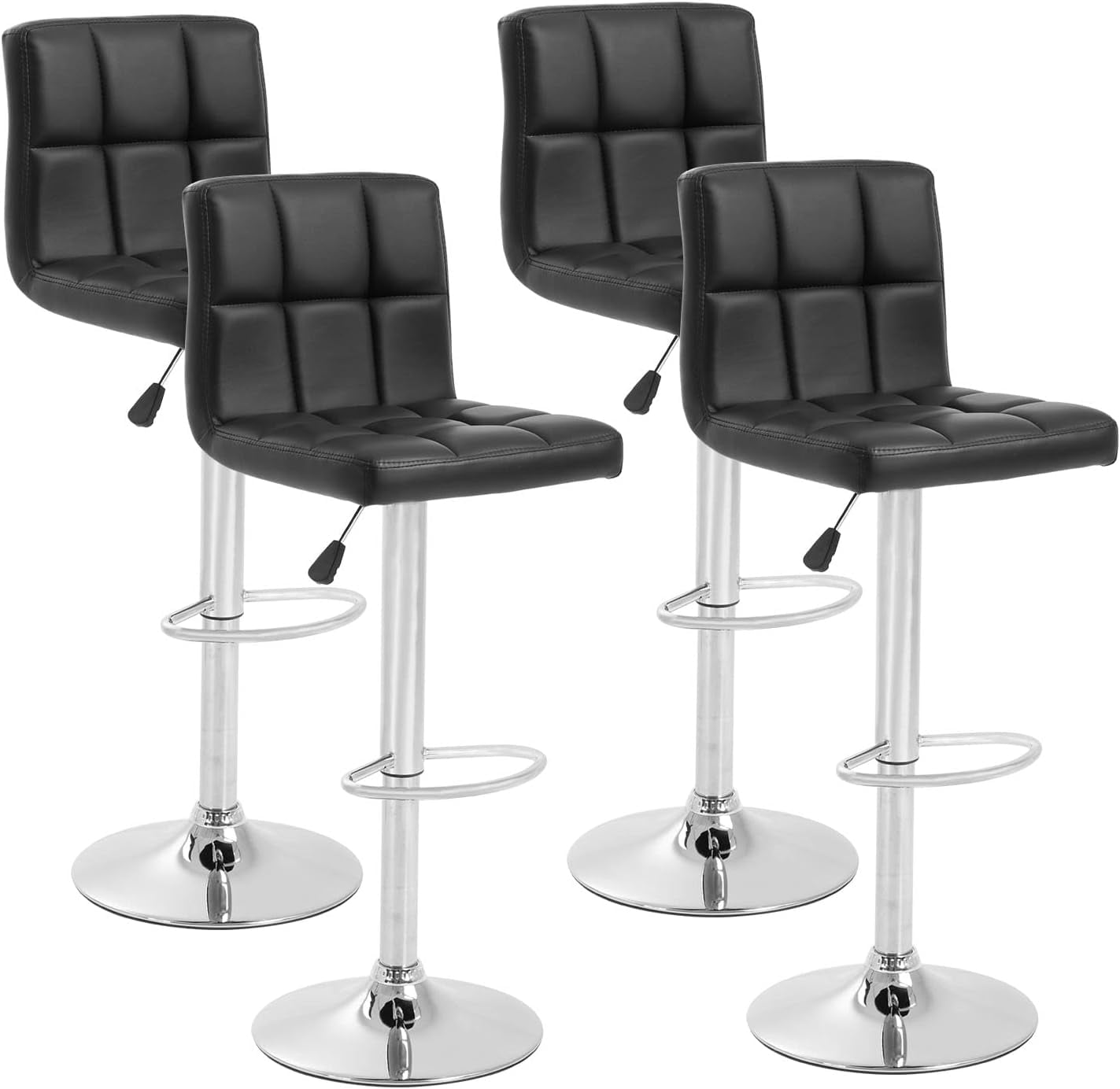 XYTREW Bar Stools Set of 2, Adjustable Swivel Bar Stools, Counter ...