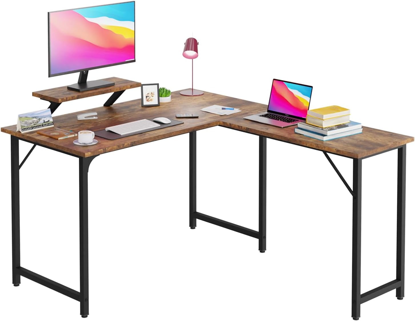 XYTREW Computer Table L Shaped Corner Table Desk Gaming Table with ...