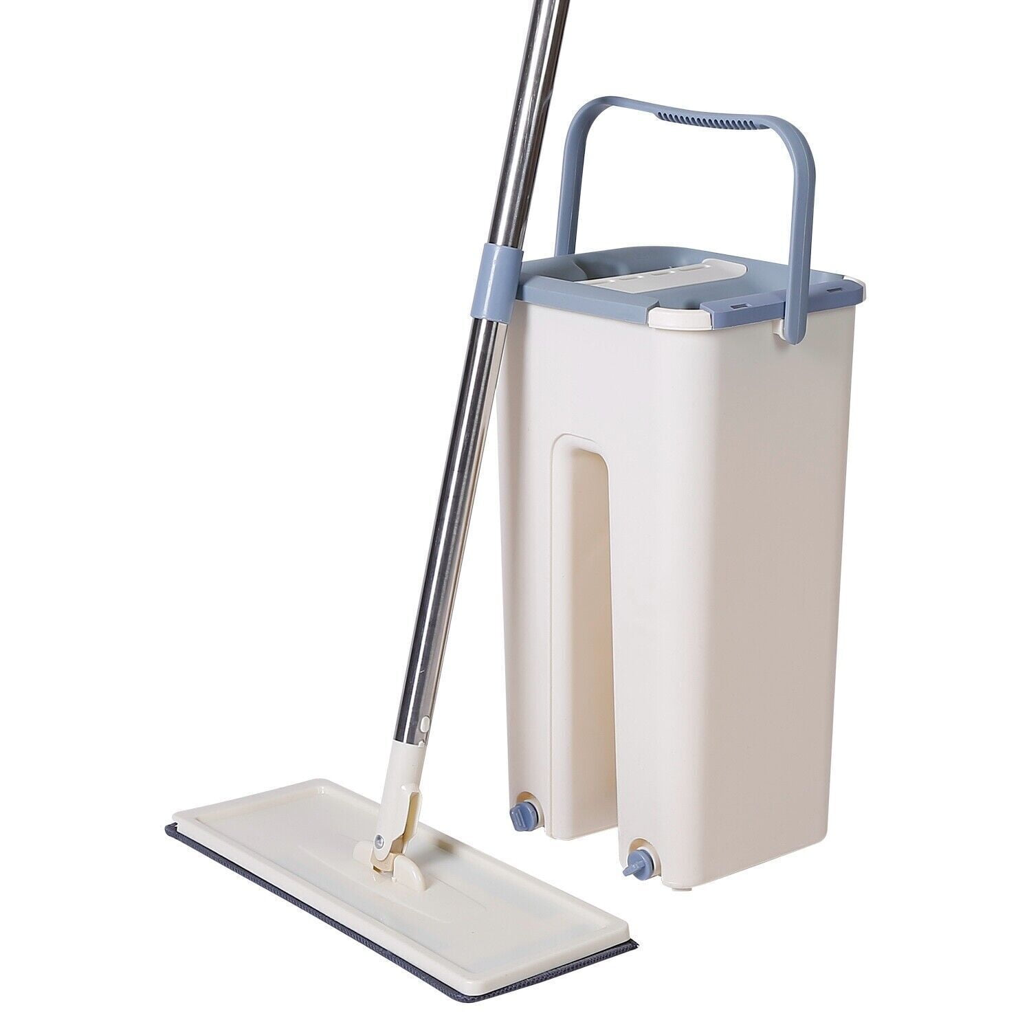 XYTREW Flat Floor Mop and Bucket Set, Self-Cleaning Wet & Dry Mop Kit ...