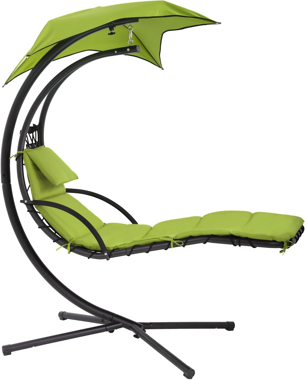 XYTREW Hammock Chair Lounge Chair w/Built-in Pillow and Removable Patio ...