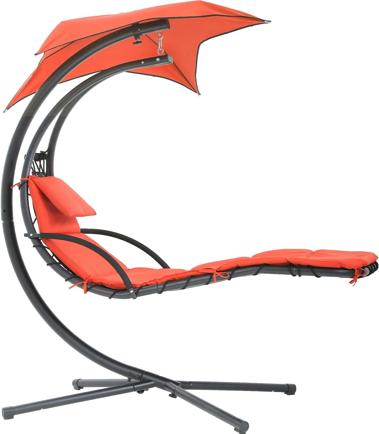 XYTREW Hammock Chair Lounge Chair w/Built-in Pillow and Removable Patio ...