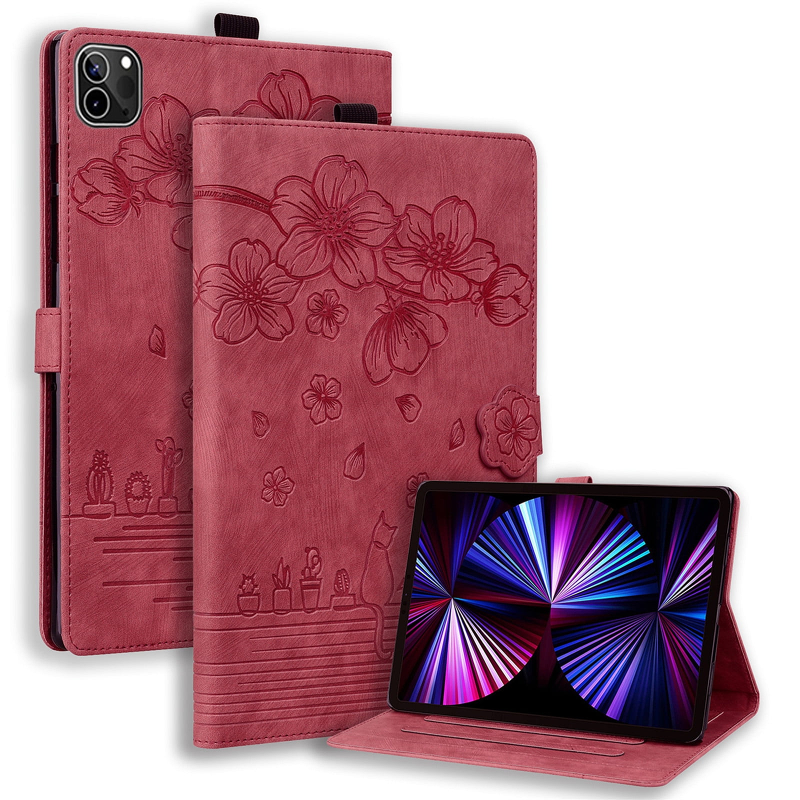 XYX Case for iPad Air 13 inch M2 (2024), Cherry Blossom Cat PU Leather ...