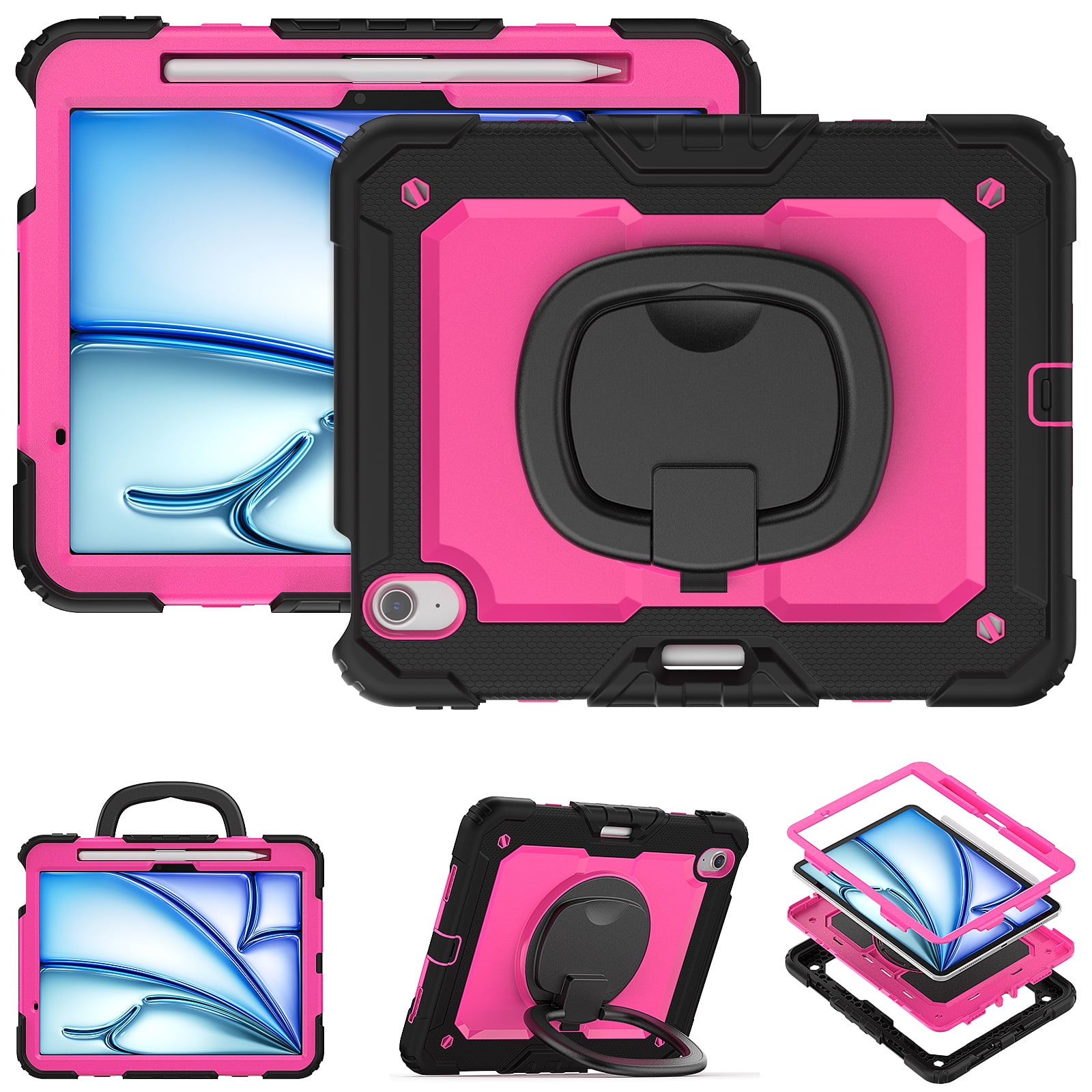 XYX for iPad Air 11 inch (2025 M3/2024 M2) Case, 360 Rotating ...