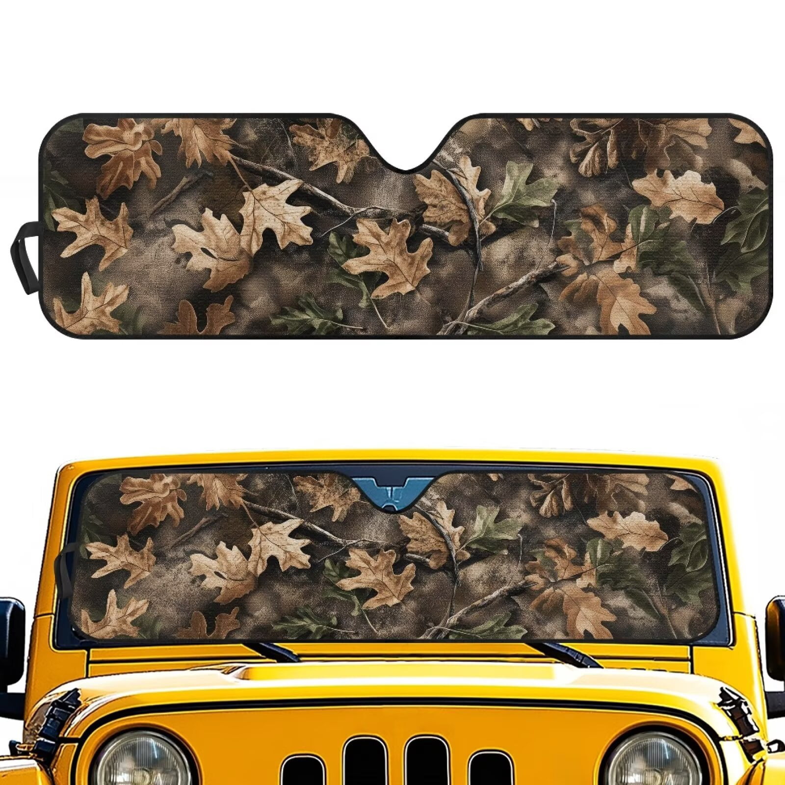 XYZCANDO Brown Camo Forests Windshield Sun Shade for Jeep Wrangler JL ...