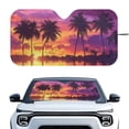 XYZCANDO Car Windshield Sun Shade with Tropical Sunset Palm, Windshield ...