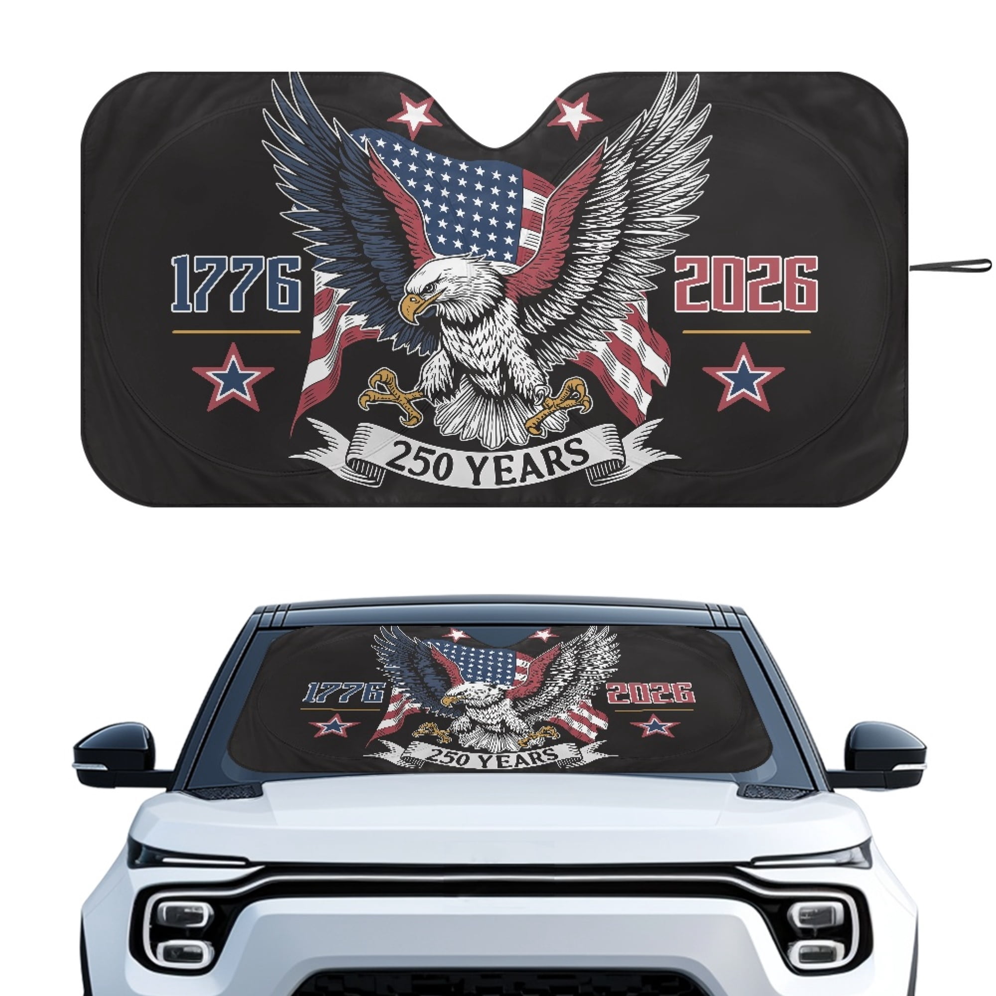 XYZCANDO Car Windshield with 1776 2026 250 Years Eagle Design, Storage ...