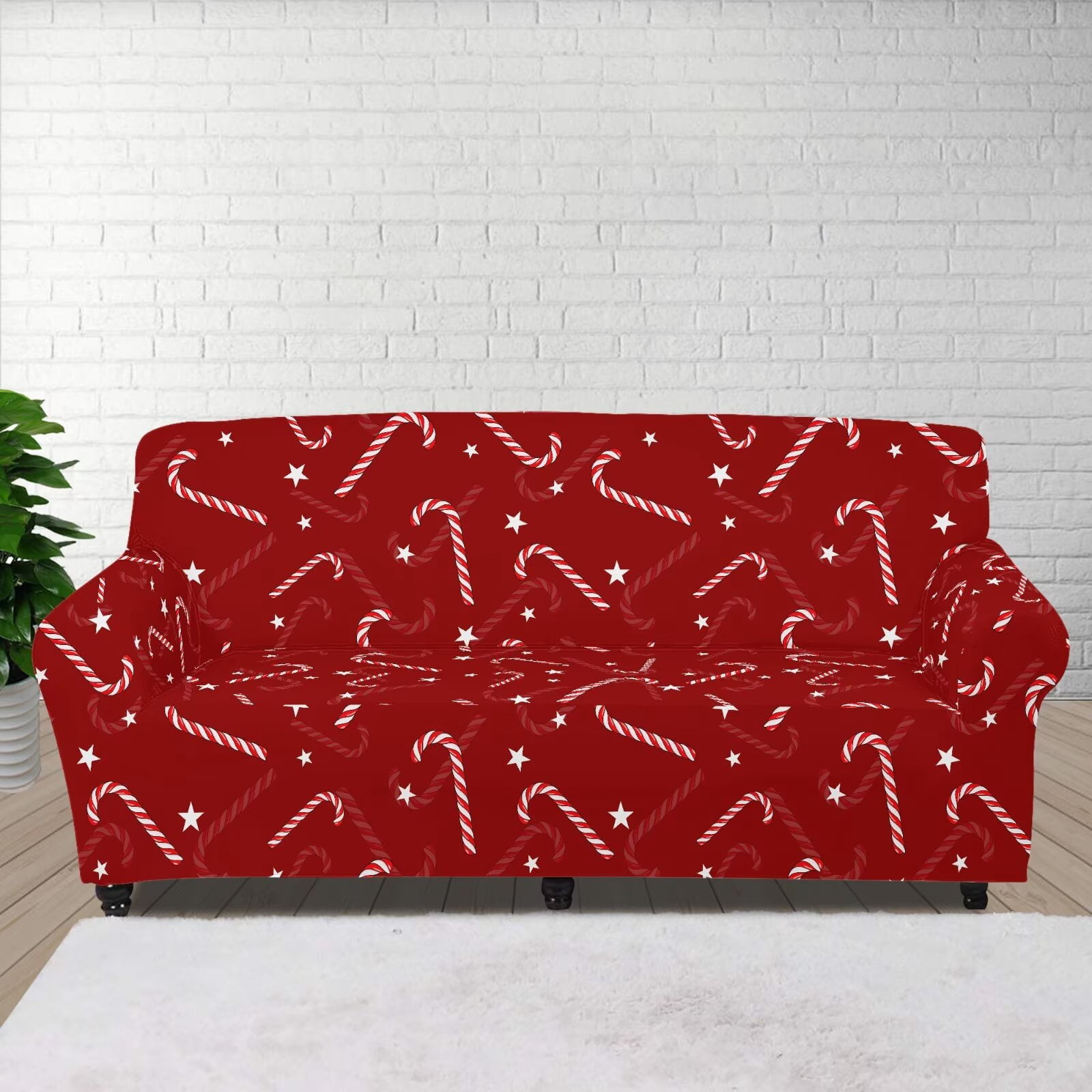 XYZCANDO Christmas Candy Sofa Cover Stretch Couch Cover Sofa Slipcovers ...