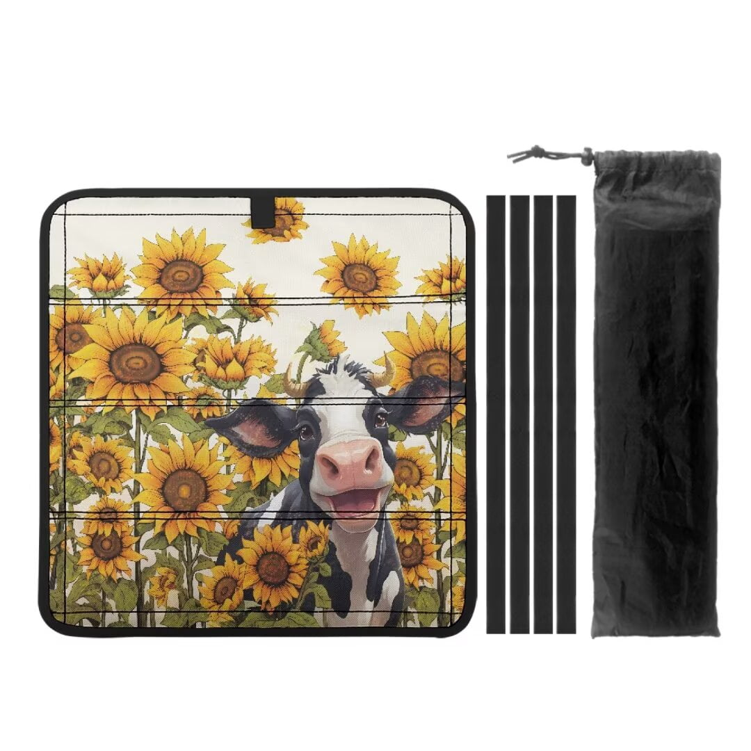 XYZCANDO Cow Camper Window Cover Sunflower RV Window Shade Foldable RV ...
