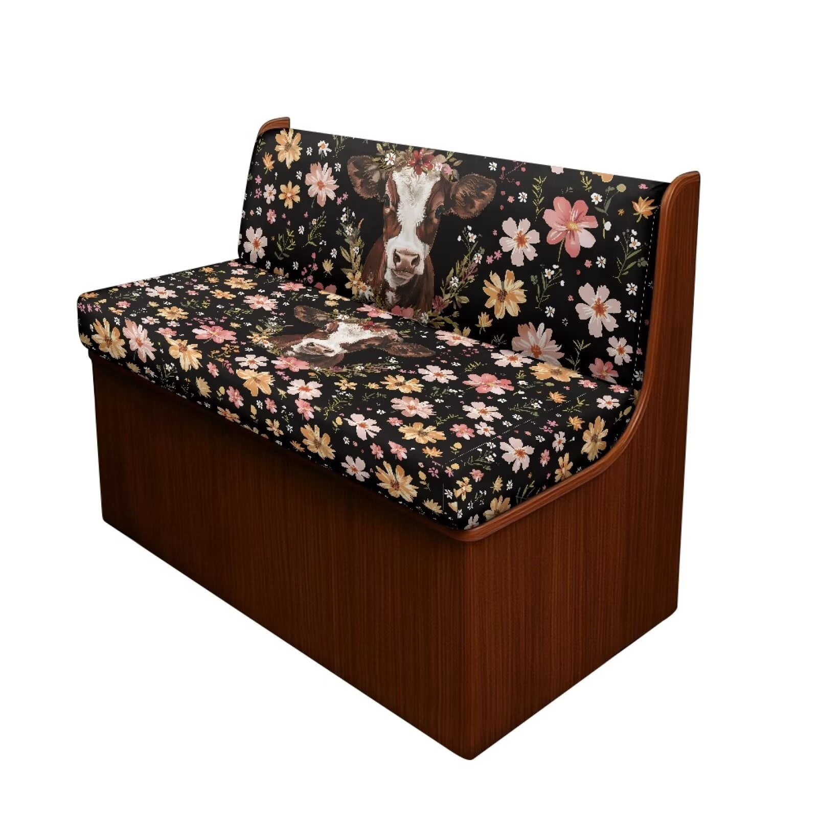XYZCANDO Cow Floral RV Dinette Cushion Covers Washable Camper Decor ...