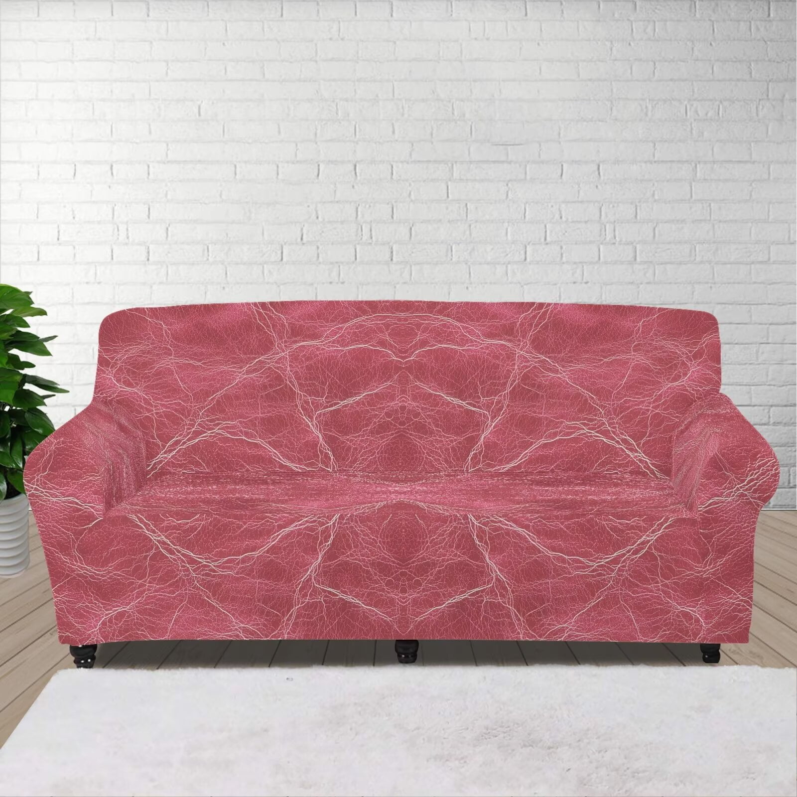 XYZCANDO Dark Red Couch Sofa Covers 1-Piece Stretch Armchair Cover Sofa ...