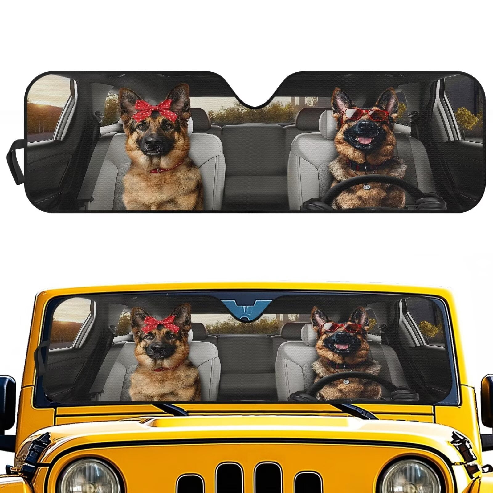 XYZCANDO German Shepherd Windshield Sun Shade Compatible with 2007-2024 ...