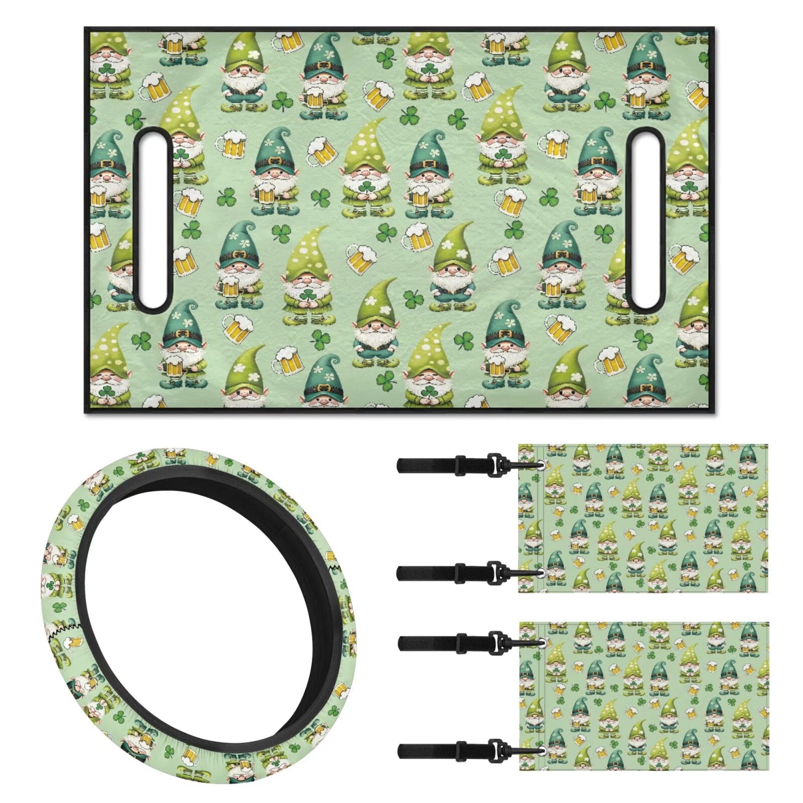 XYZCANDO Green Dwarf 4pcs Golf Cart Seat Covers St. Patrick's Day Golf ...