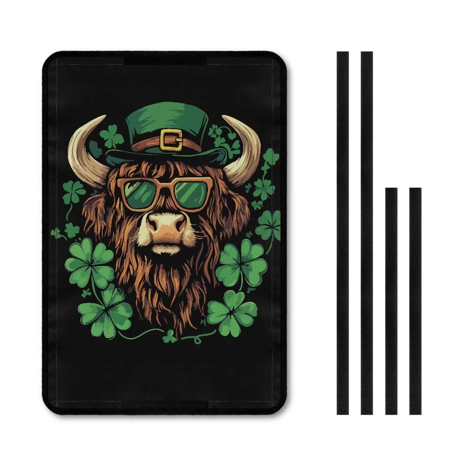 XYZCANDO Green Hat Highland Cow RV Door Window Shade Clover RV Sun ...