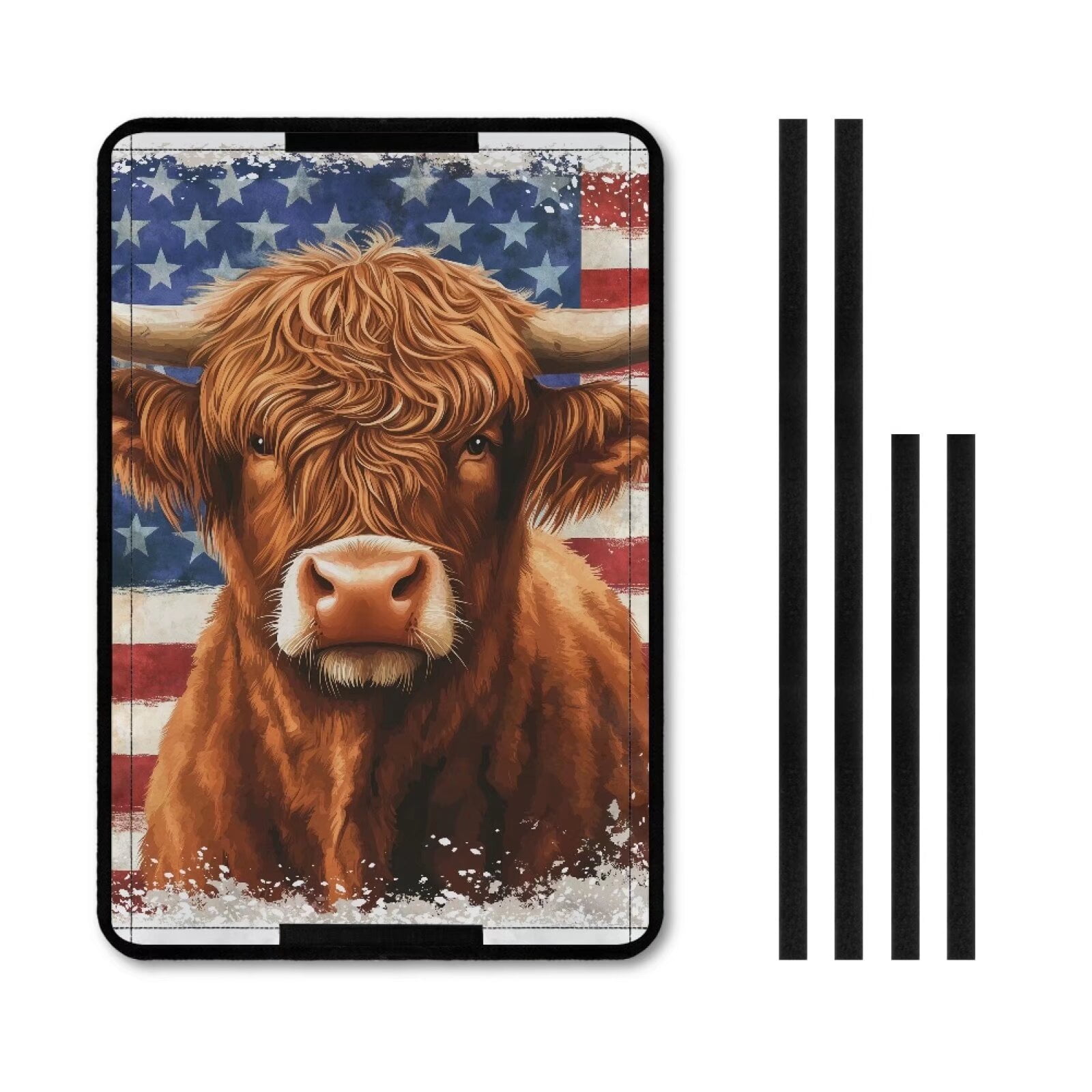 XYZCANDO Highland Cow RV Door Window Shade American Flag RV Door Window ...