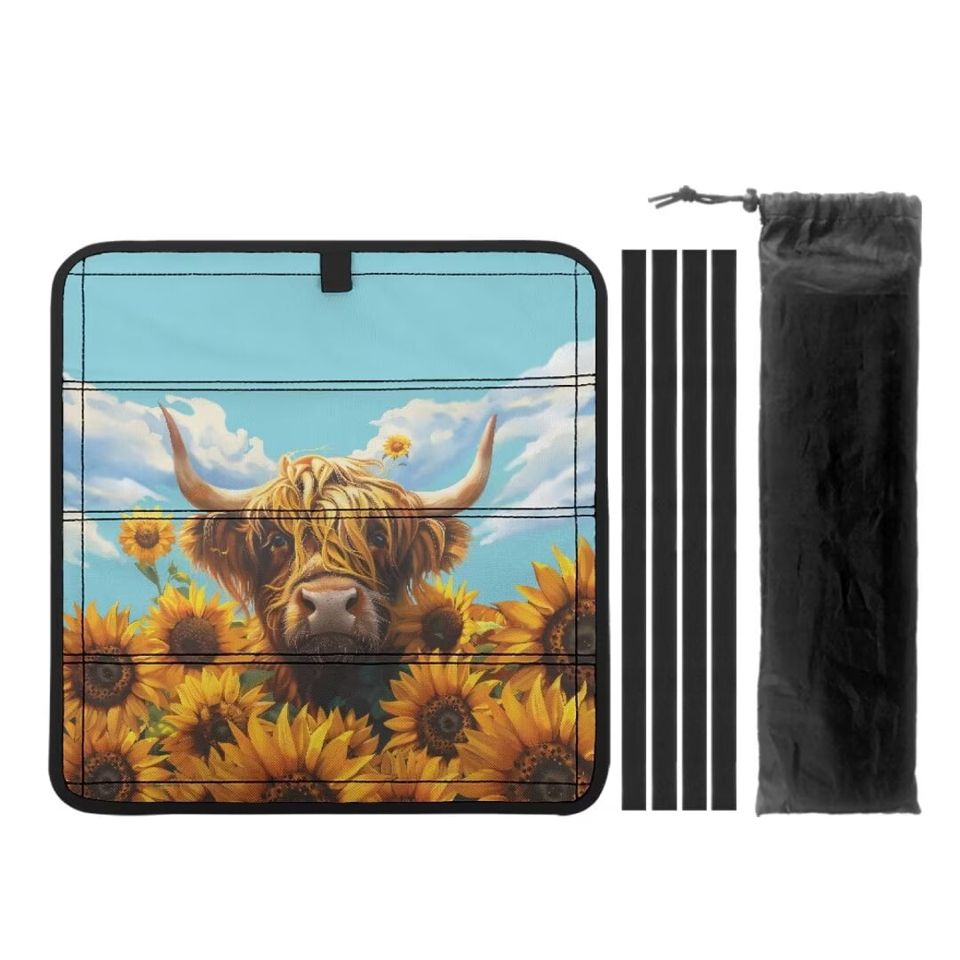 XYZCANDO Highland Cow RV Window Shade Sunflower RV Skylight Cover ...