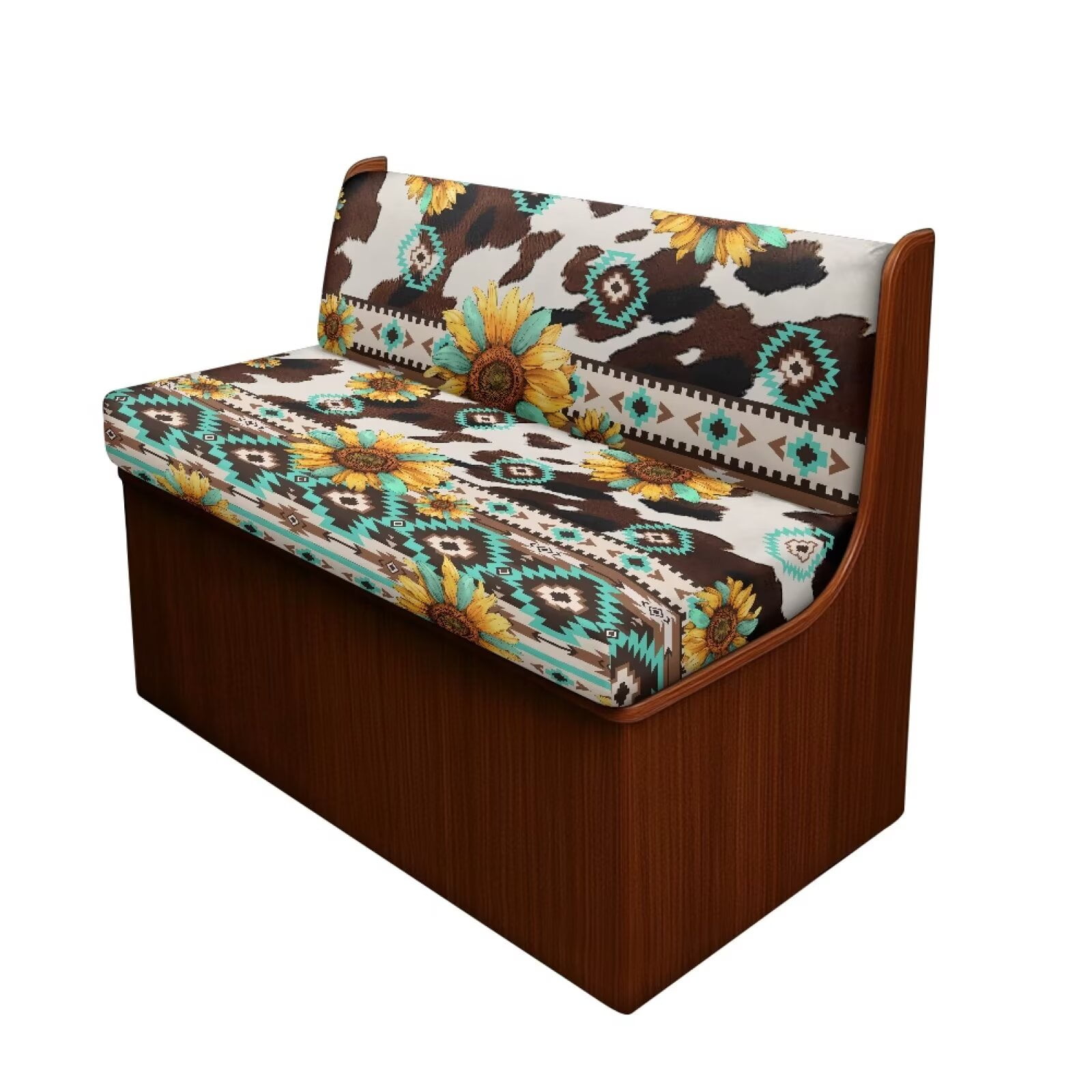 XYZCANDO Sunflower Cow Print RV Dinette Cushions Western Aztec Camper ...