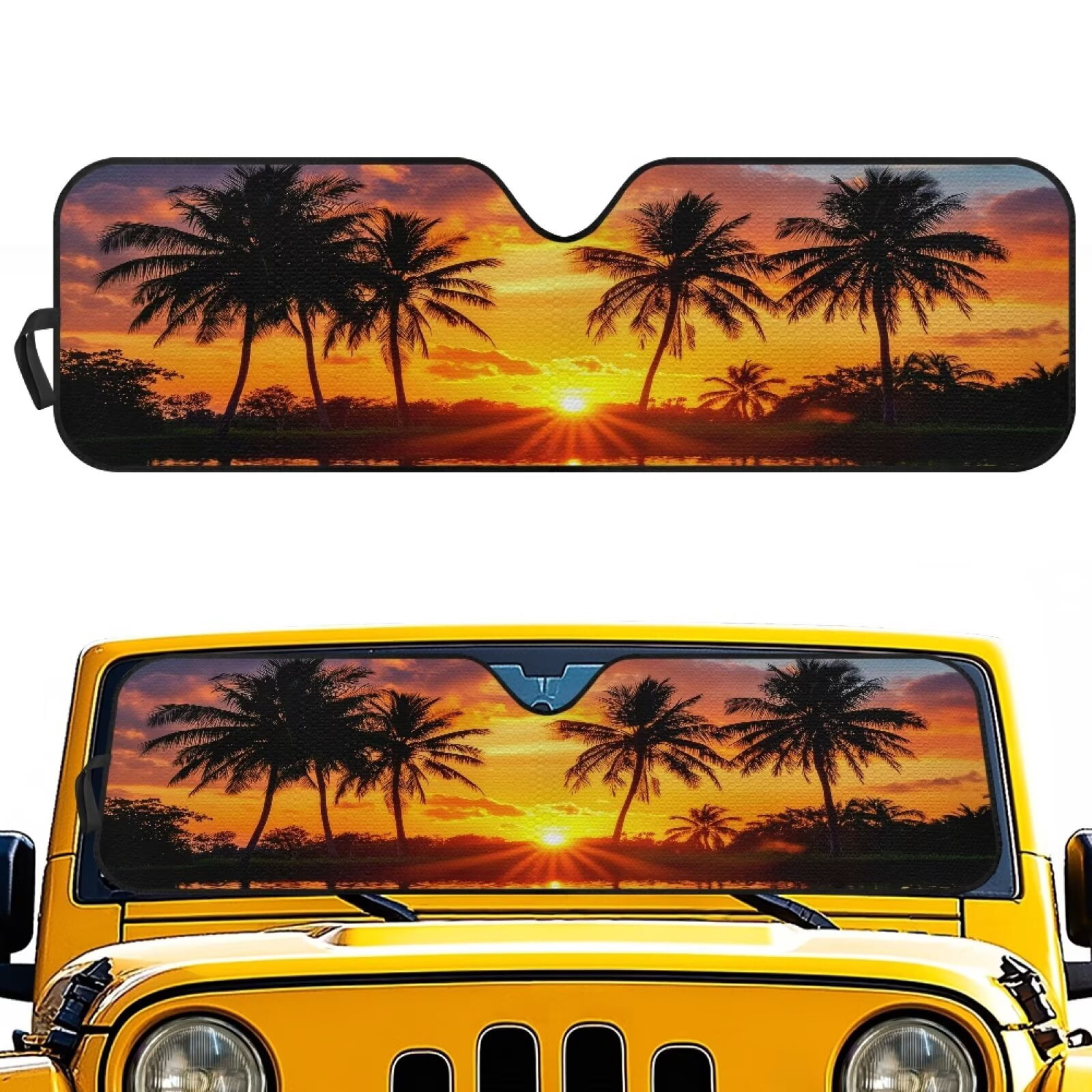 XYZCANDO Sunset Windshield Sun Shade for Wrangler TJ JK JL1997-2024 ...