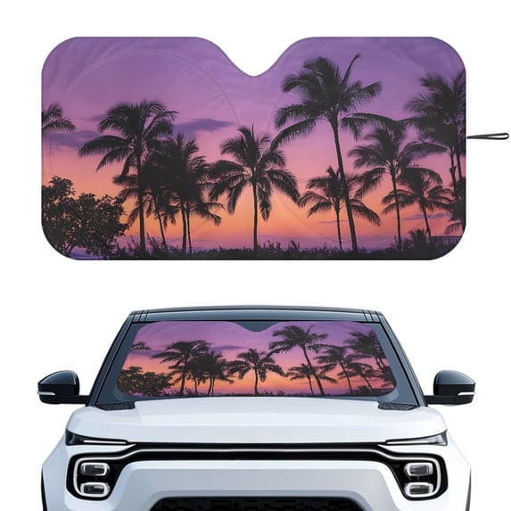 XYZCANDO Windshield with Tropical Sunset Palm, Foldable Front Window ...