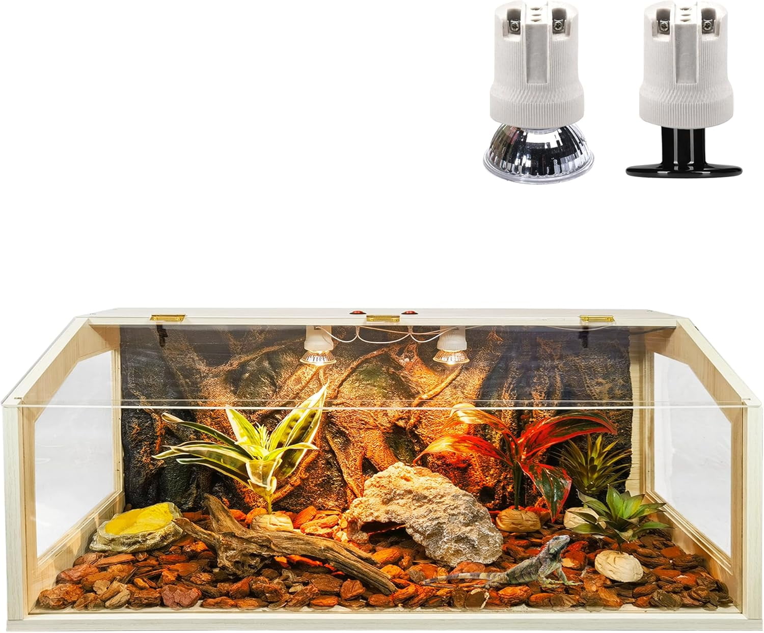 XZ Reptile Terrarium, Lizard Tank Up to 28Gallons,(28 Gallon, 32" Long ...