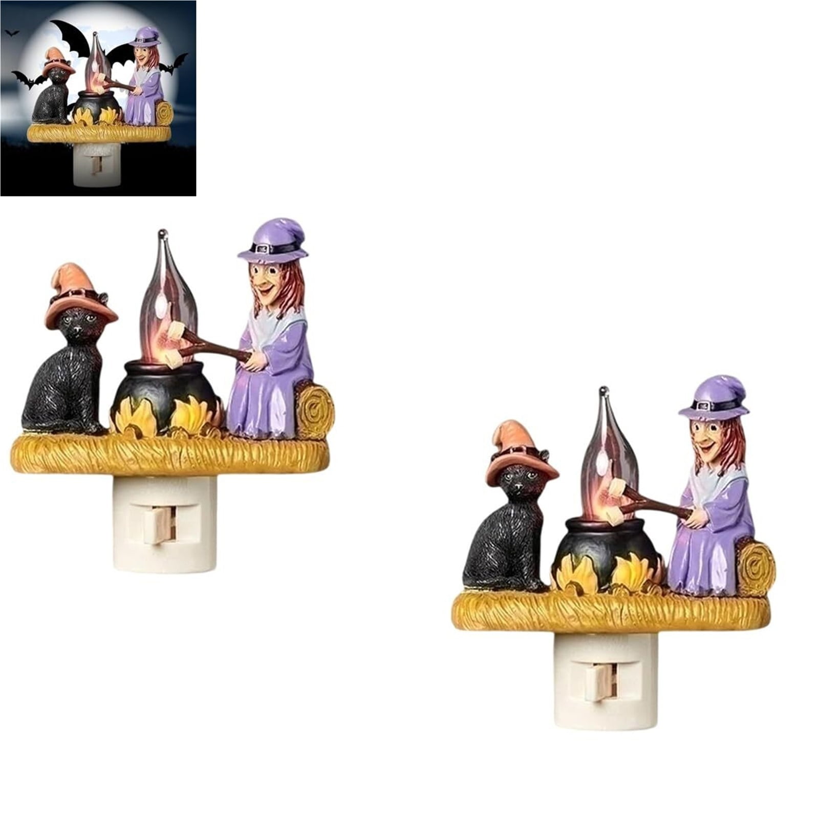 XZAMB Campfire Flickering Nightlight, 3D Fire Marshmallow Night Light ...