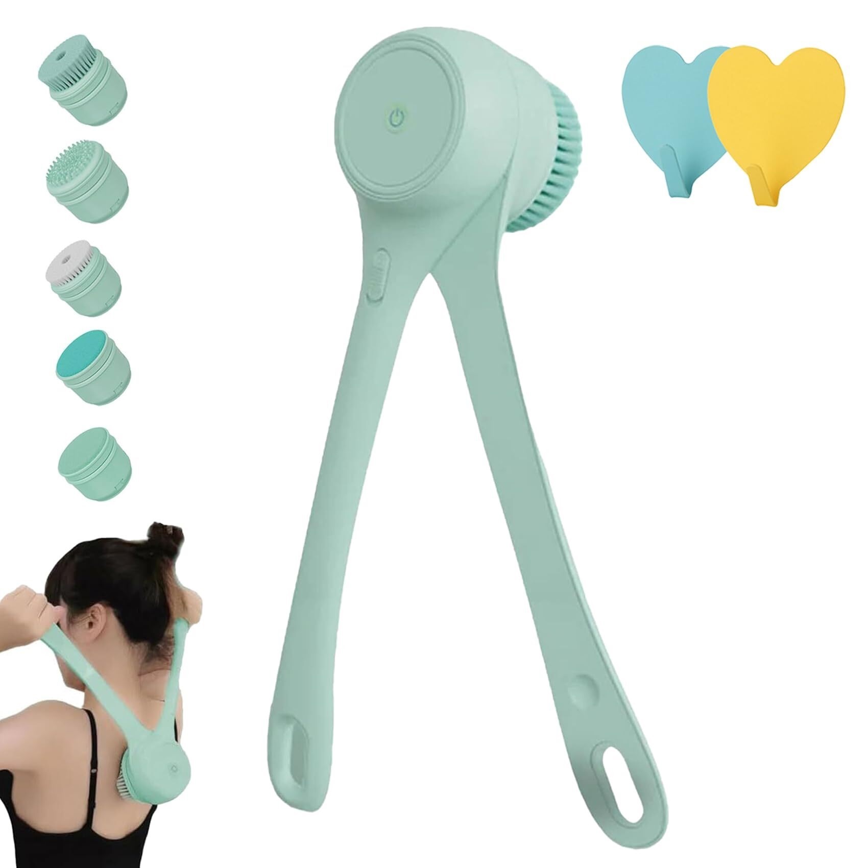 XZAMB Dual Handle Bath Brush, Electric Shower Brush Body Scrubber ...