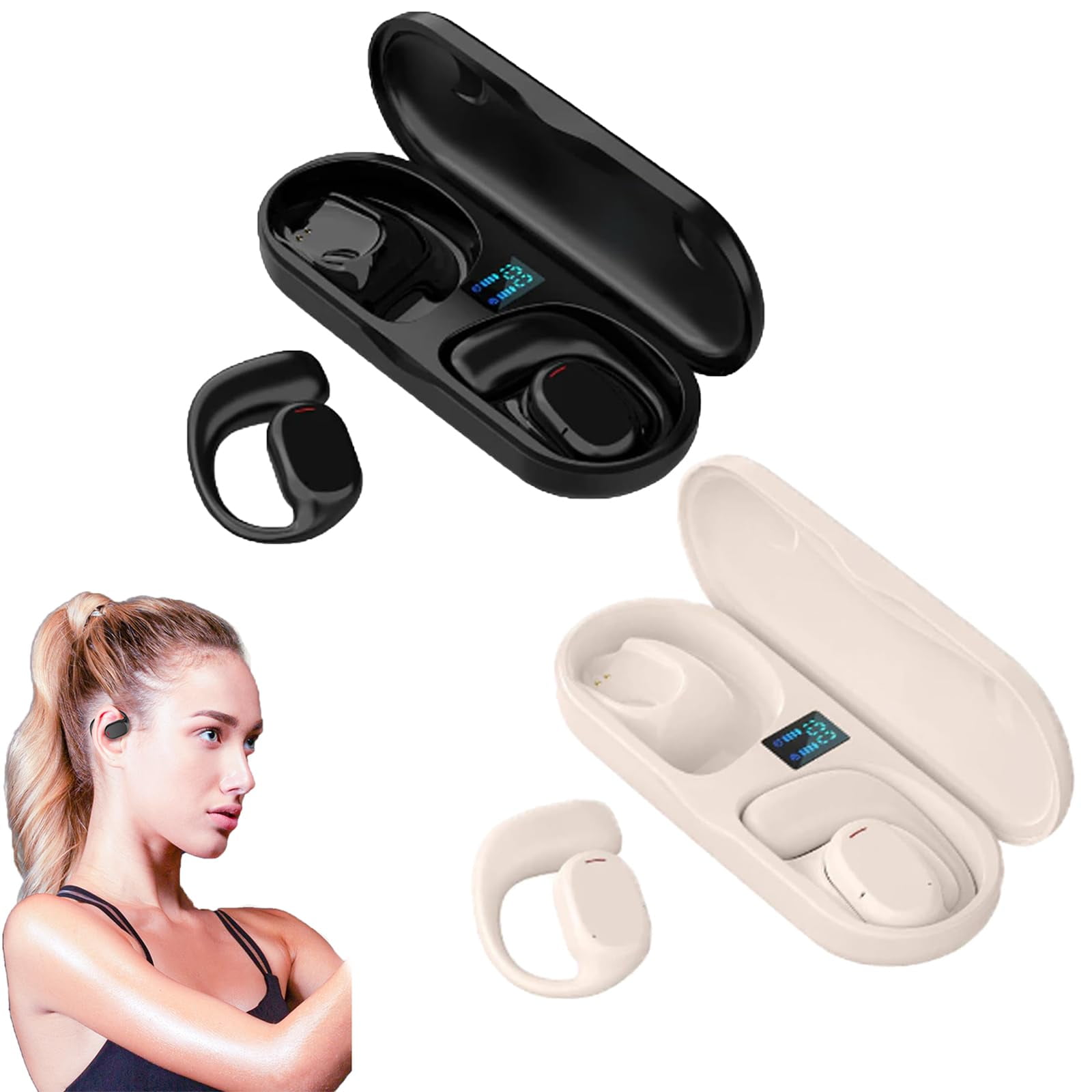 XZAMB Earbuds Bluetooth, Wireless Open Ear Bluetooth Earbuds, Wireless ...