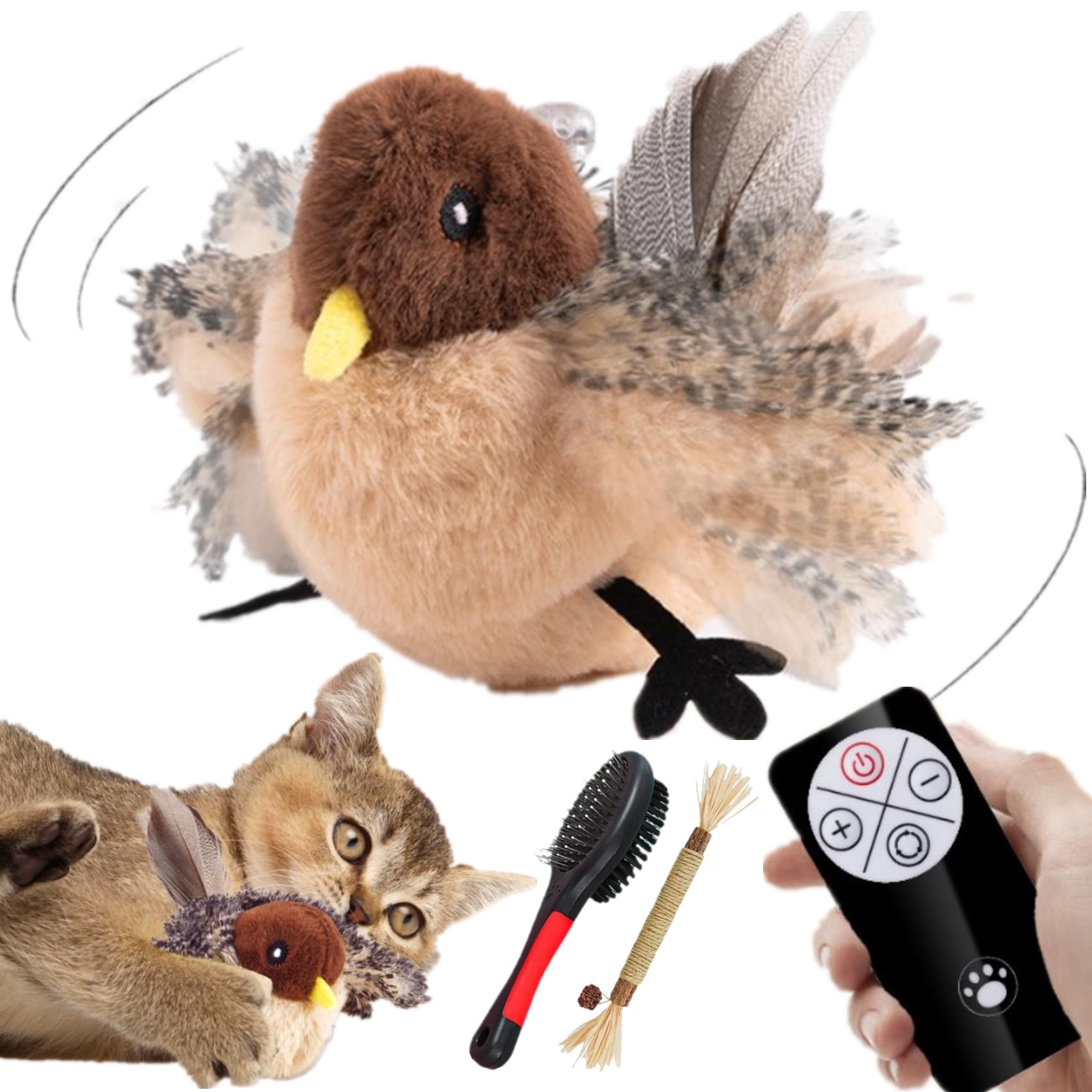 XZAMB Feather Flyer, Feather Fun Flyer for Cats,Flapping Bird Cat Toys ...