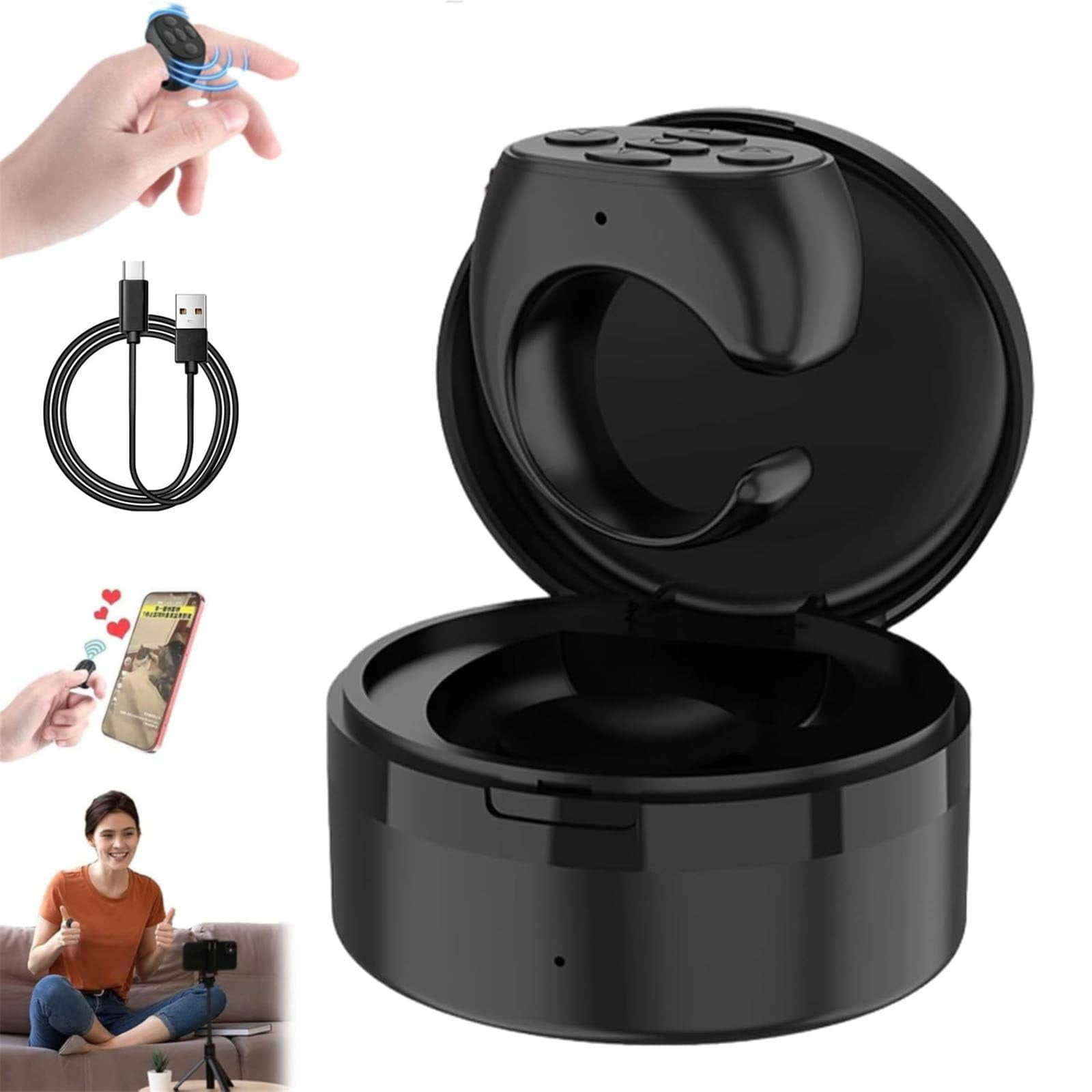 XZAMB Fingertip Wireless Bluetooth Remote Control, Fingertip Remote ...